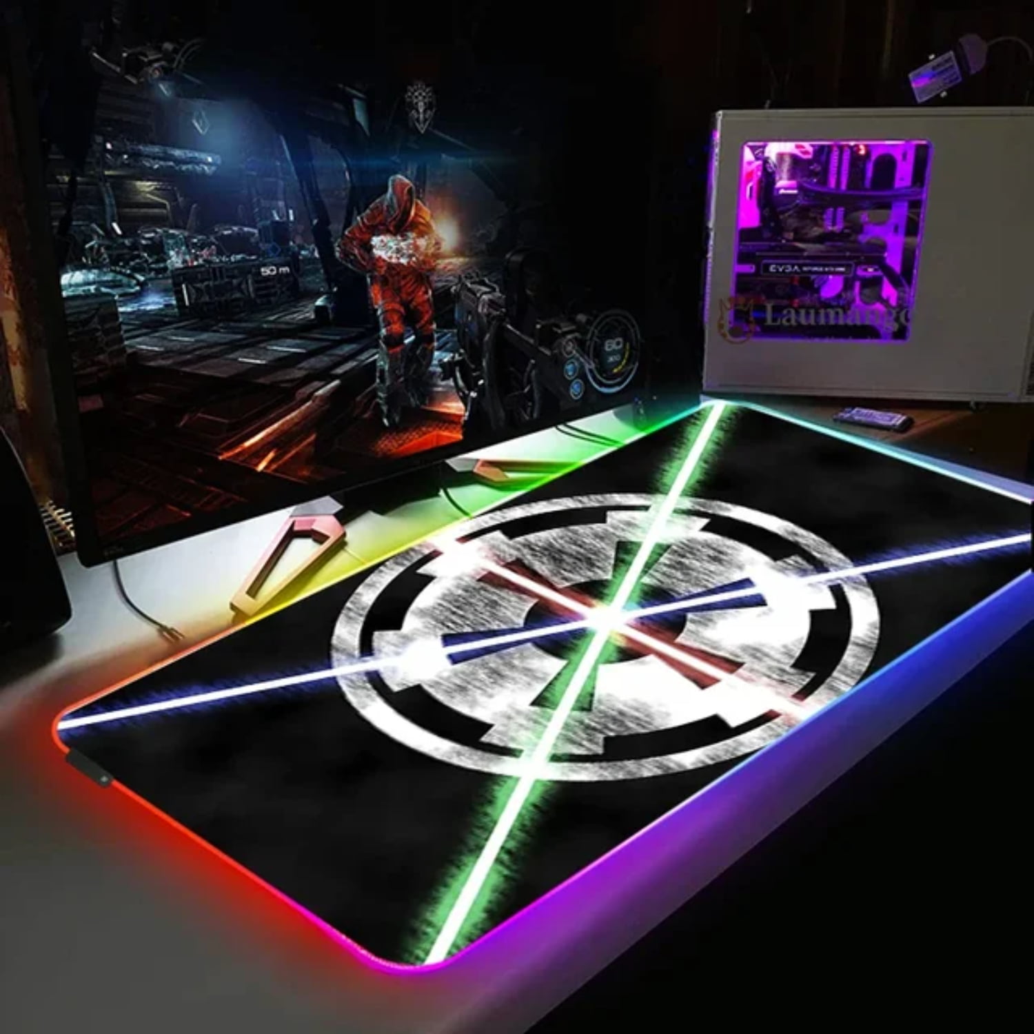 CHNGXJC Large Custom RGB Stars Wars Mouse Pad for Gaming Anime Keyboard ...
