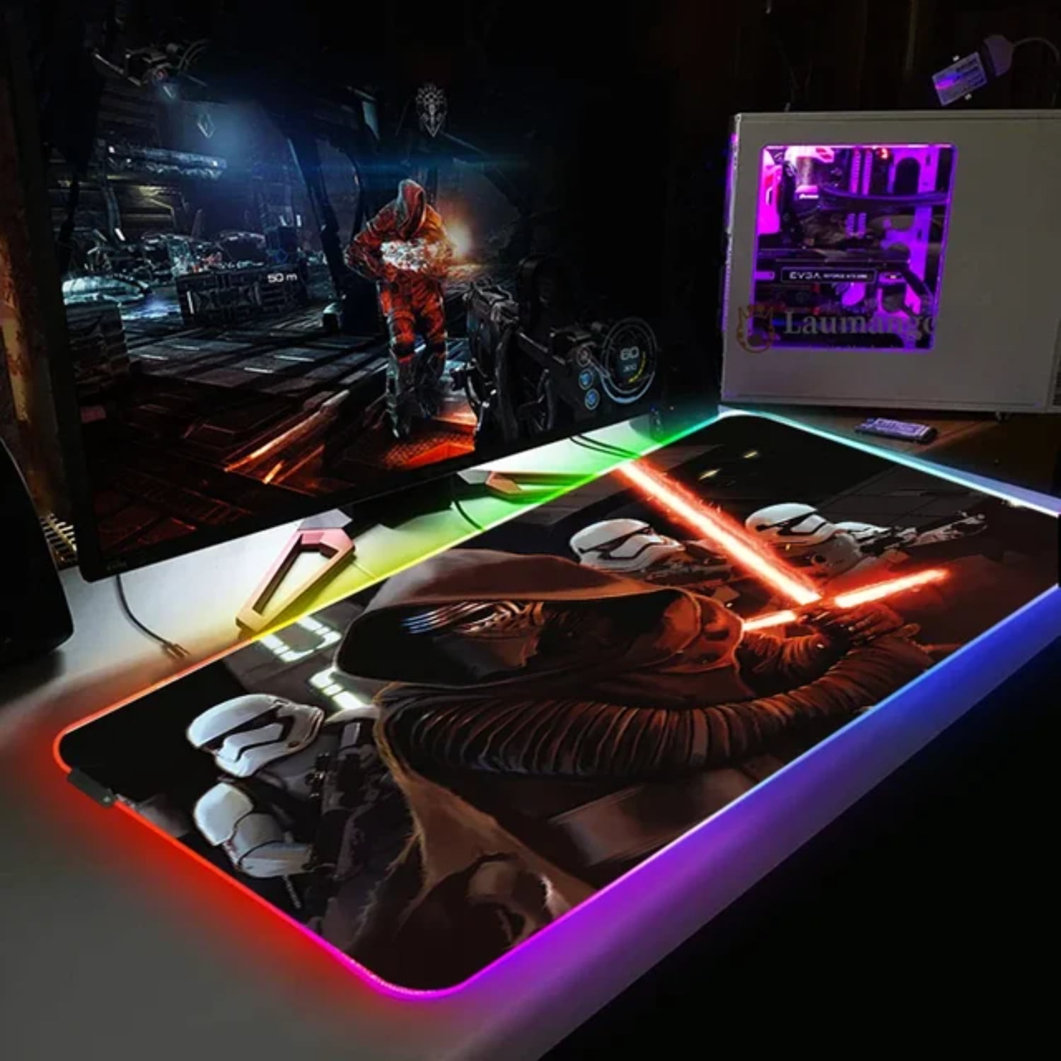 CHNGXJC Large Custom RGB Stars Wars Mouse Pad for Gaming Anime Keyboard ...