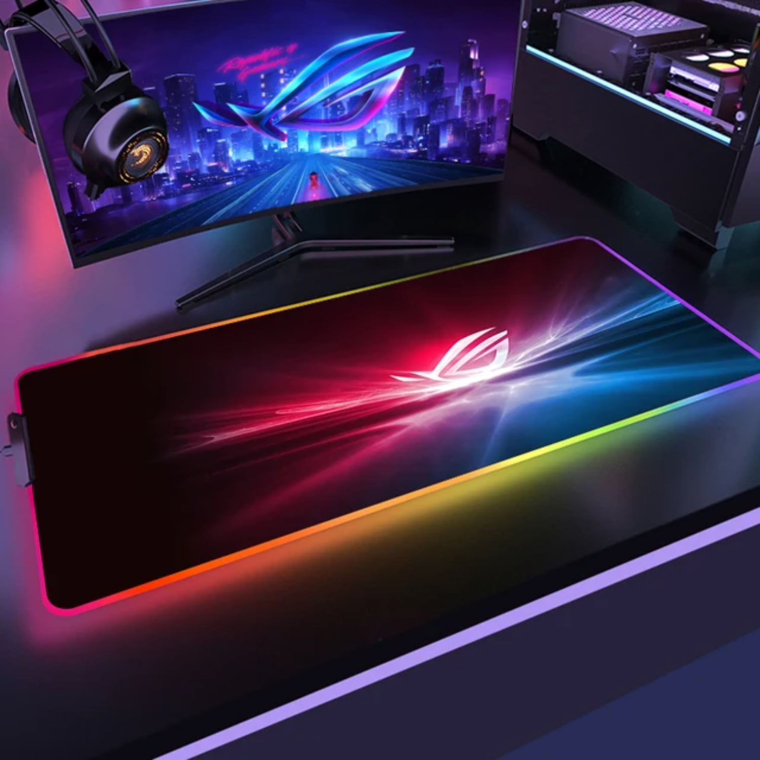 CHNGXJC Large Gaming RGB Backlit Computer Mouse Pad for Gamer - Vibrant ...