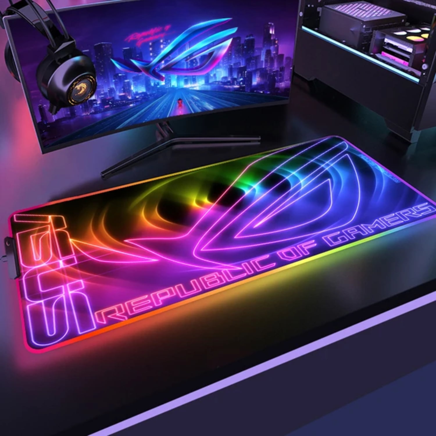 CHNGXJC Large Gaming RGB Backlit Computer Mouse Pad for Gamer - Vibrant ...