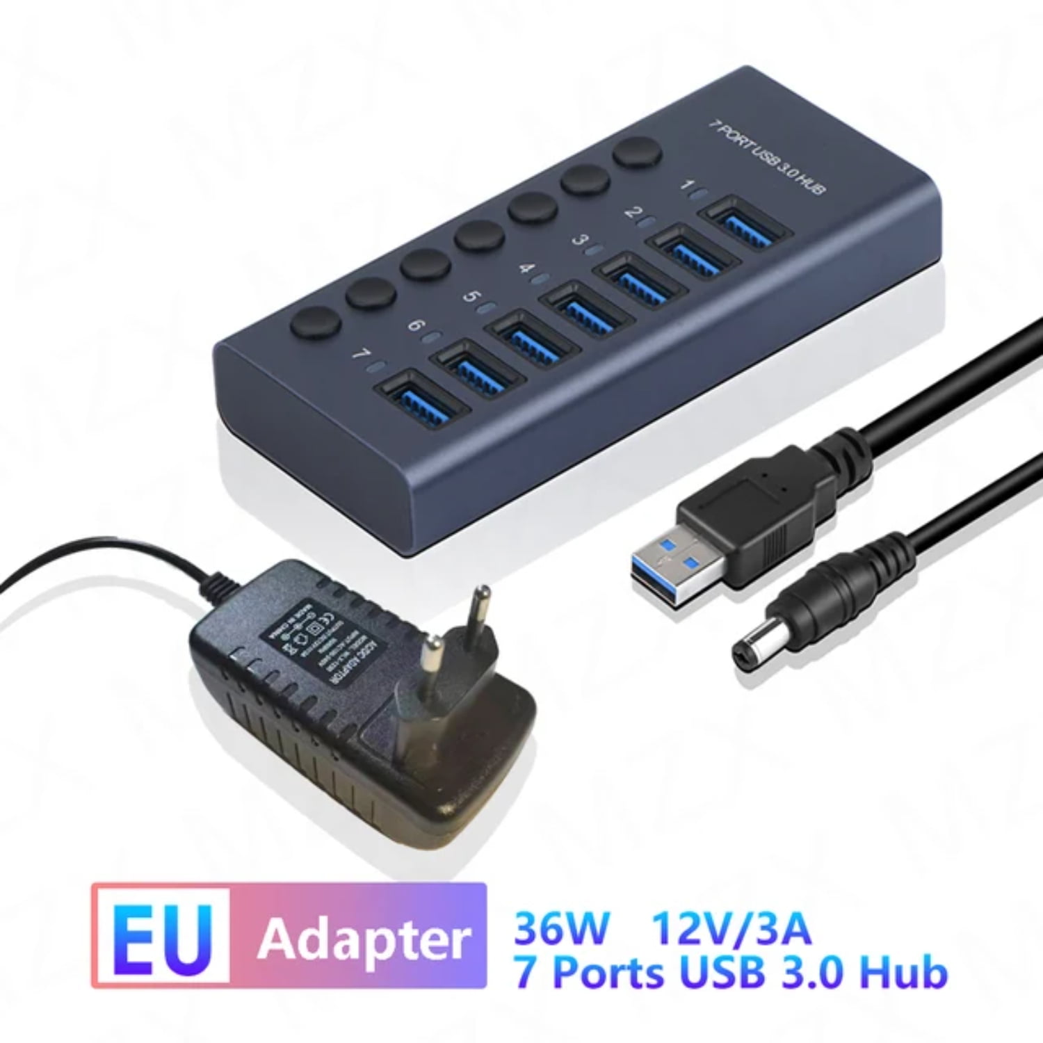 CHNGXJC Portable Aluminum USB 3.0 4 Port Hub with Power Delivery ...