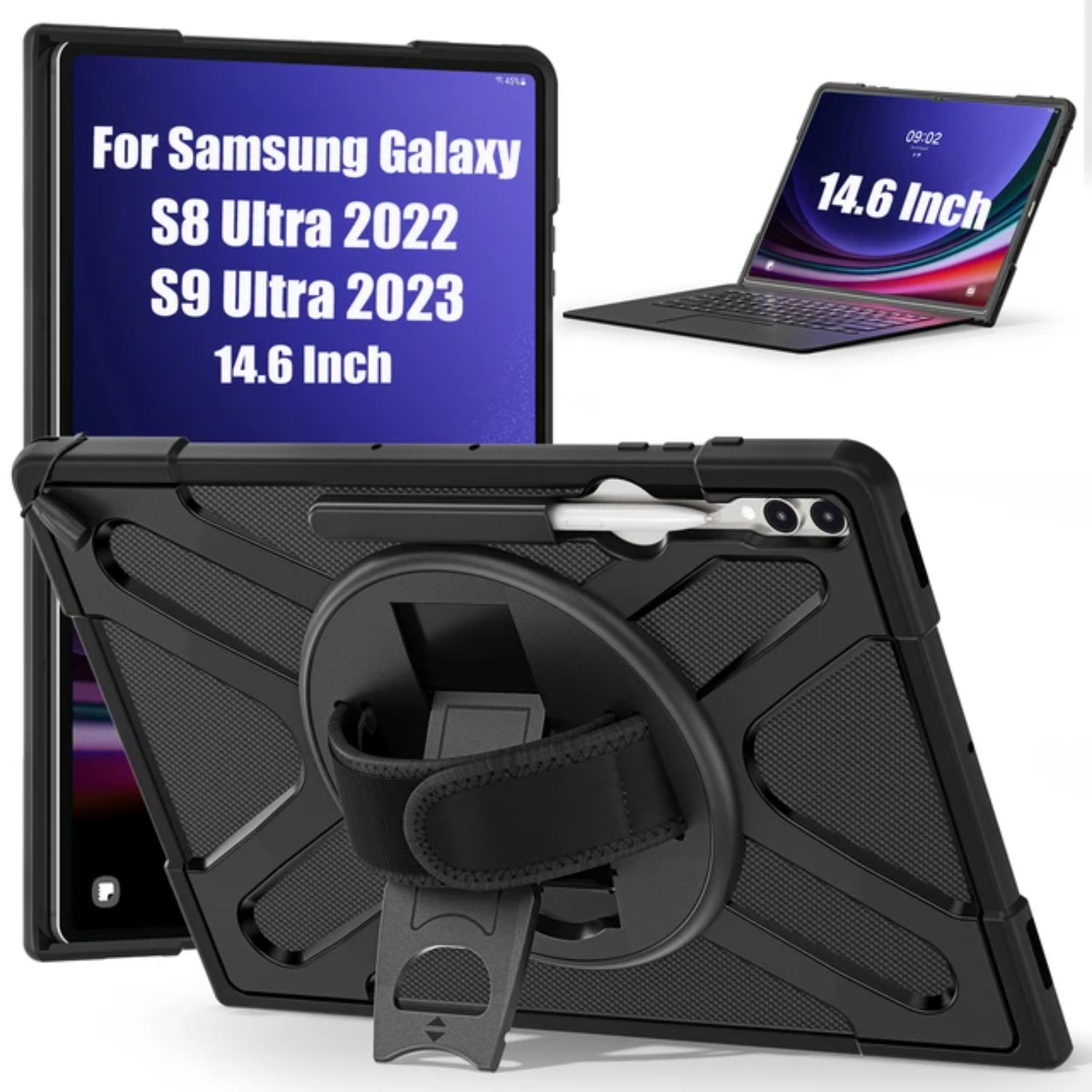 CHNGXJC Shockproof Rotation Hand Ring Stand Cover for Tab S8 S9 Ultra ...