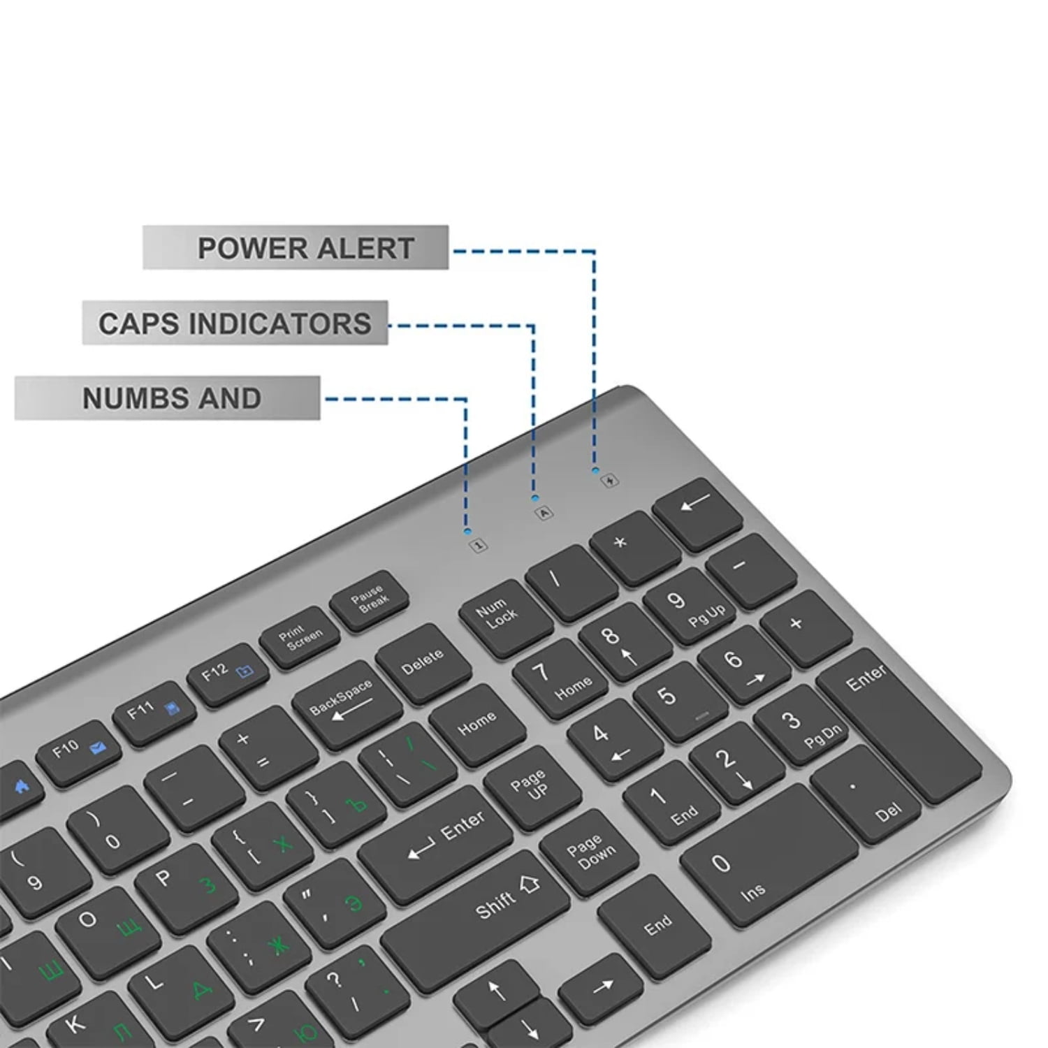 CHNGXJC Silent Button Russian and Spanish Wireless Keyboard and Mouse ...