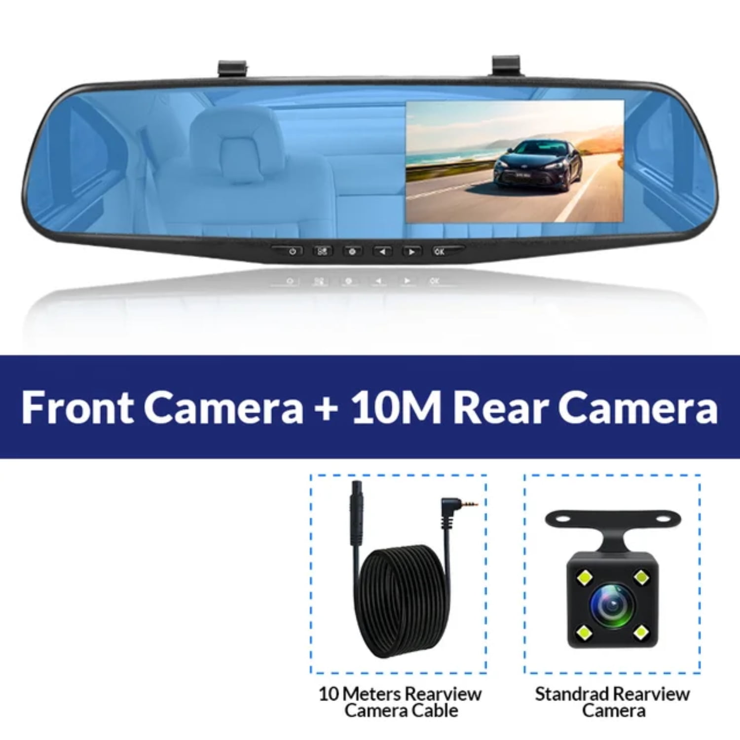 CHNGXJC Superior Full HD 1080P Dual Lens Car DVR Camera with Rearview ...