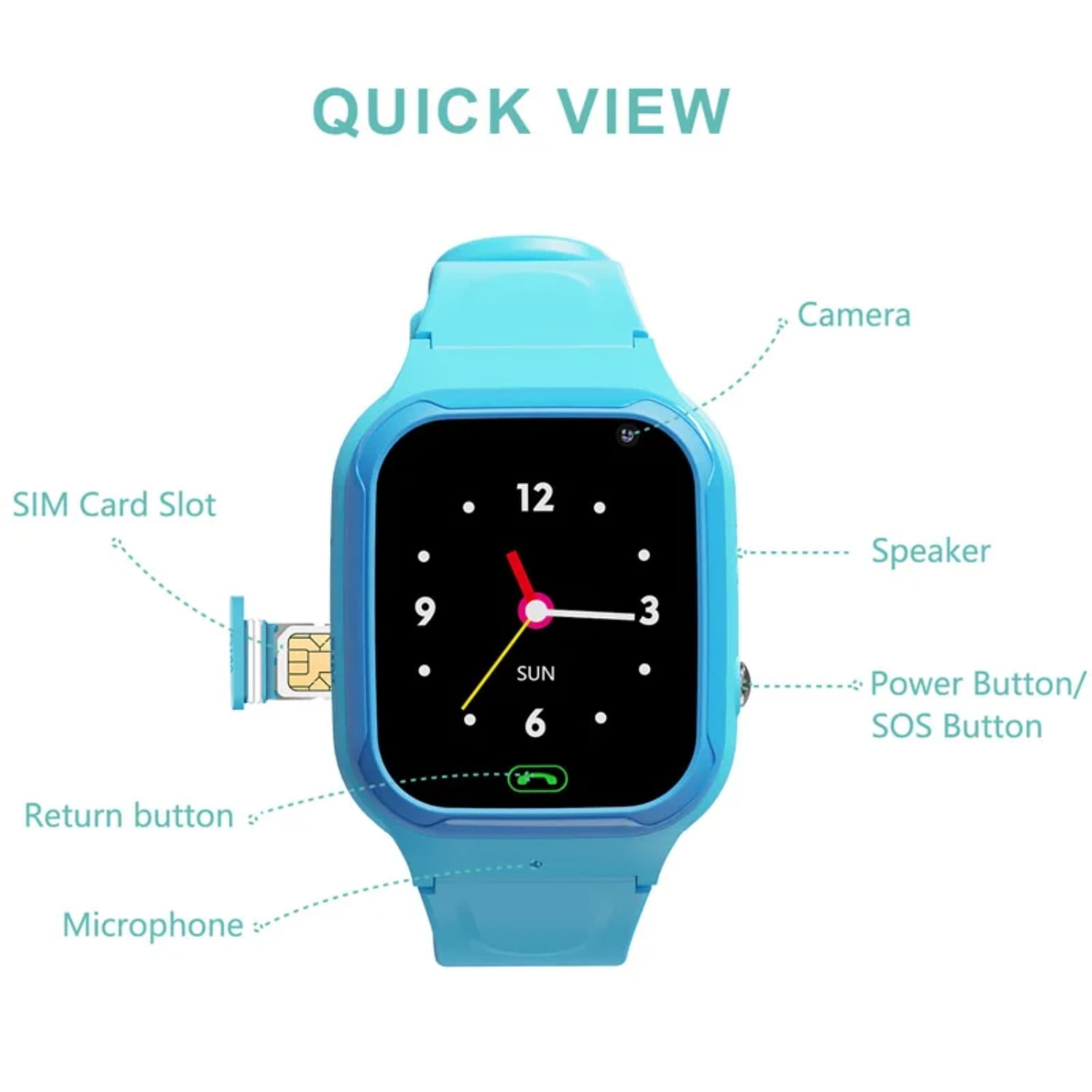 CHNGXJC Waterproof Original 4G Smart Watch for Children with Sim LBS ...