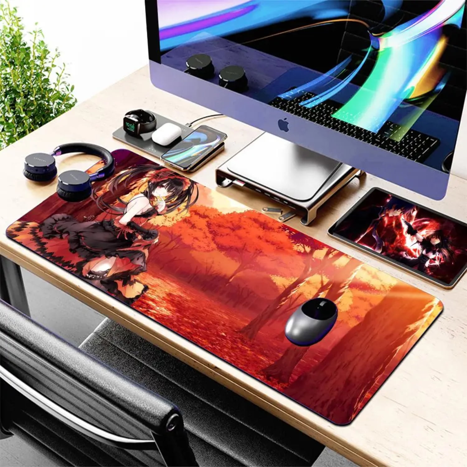 Chngycx Luxury Date A Live Kurumi Tokisaki Mouse Pad Large Anime Desk Mat For Gaming Keyboard