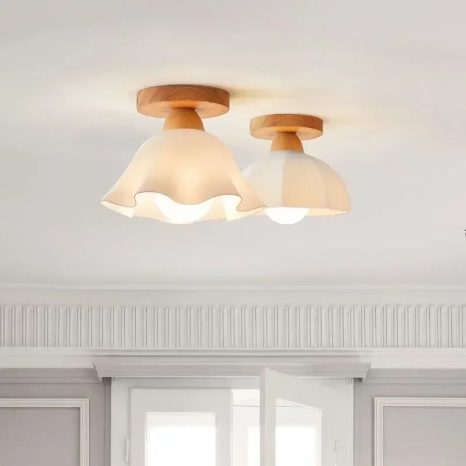 CHNGYCX Modern Nordic Log Ceiling Lamp - Stylish Entrance Lighting for ...