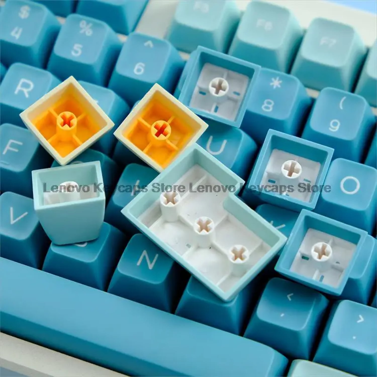 CHNGYDZ Custom Sea Salt Lemon Double Shot PBT Keycaps with Vibrant ...