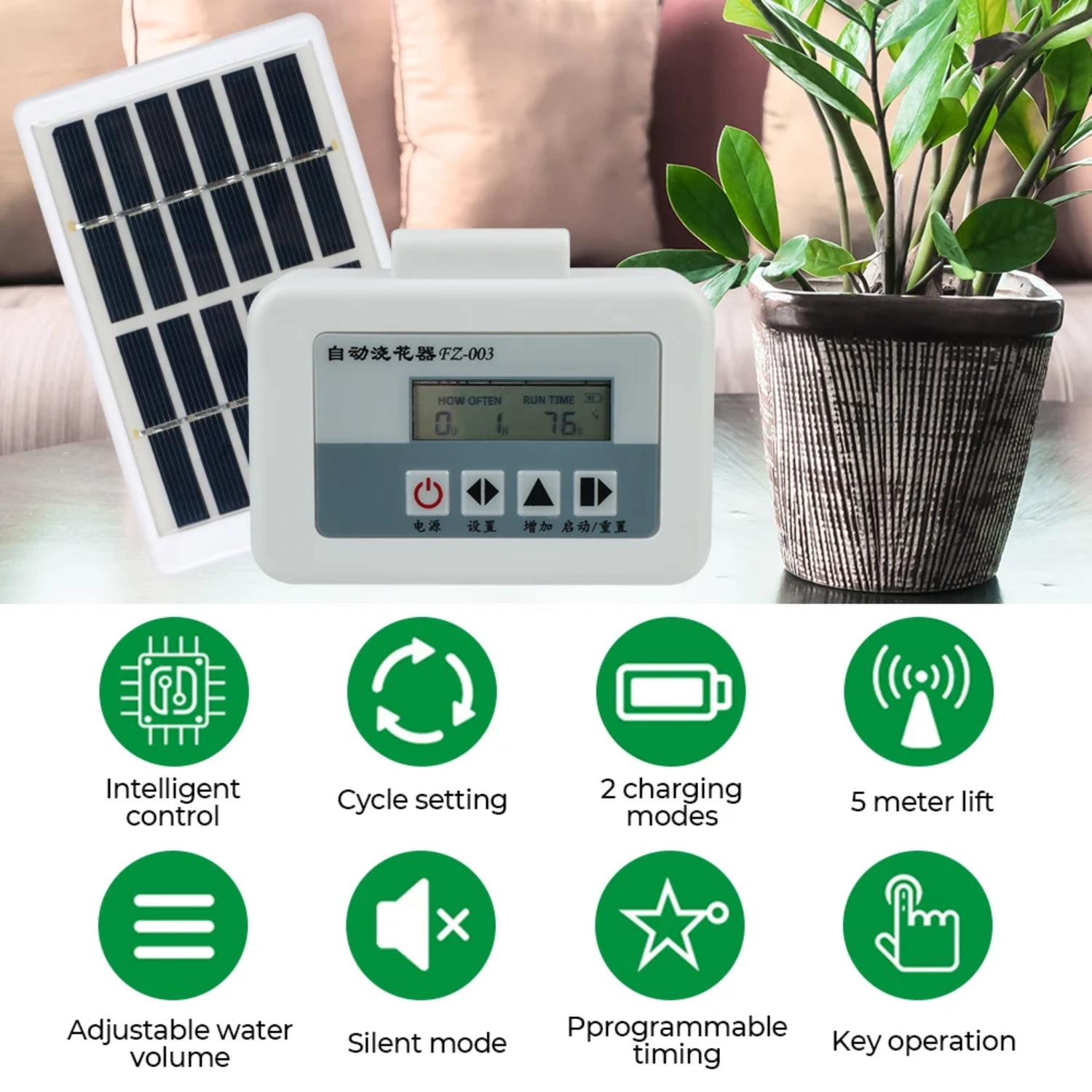CHNGYDZ Smart and Efficient Solar-Powered Watering System with Timer ...