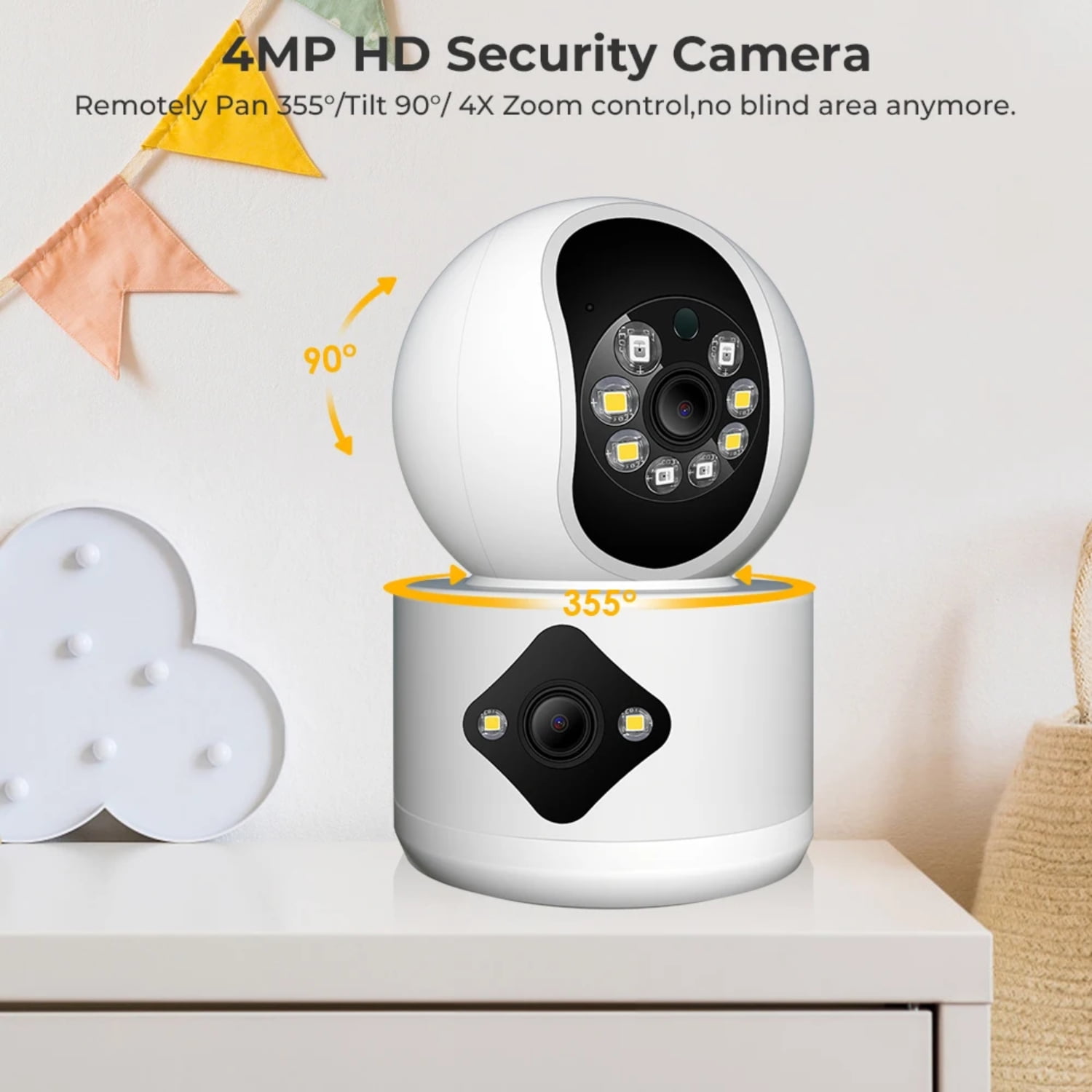 CHNGYDZ Wireless 4MP Wifi Camera with AI Security Tracking for Motion ...