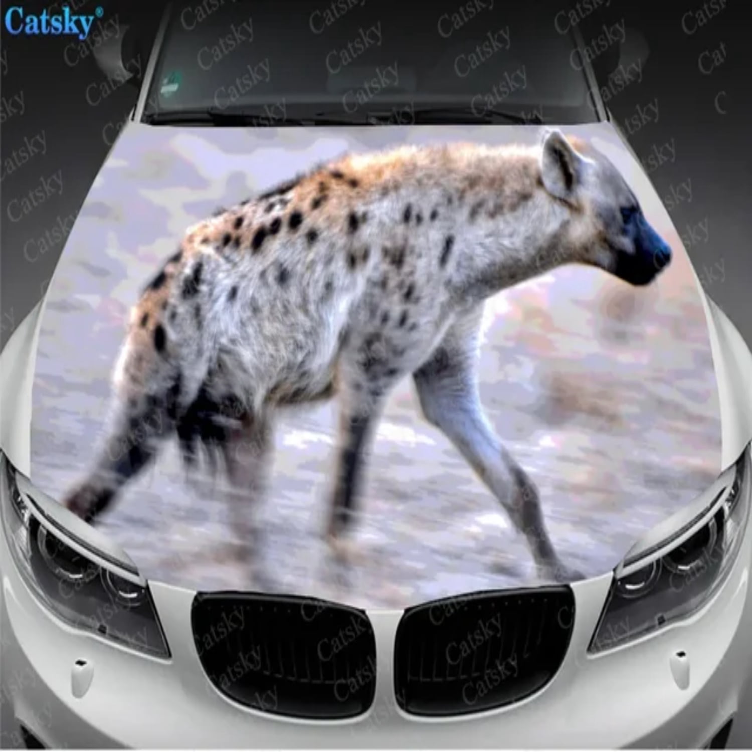 CHNGYJC Animal Design Spotted Hyena Car Hood Vinyl Wrap Stickers Film ...