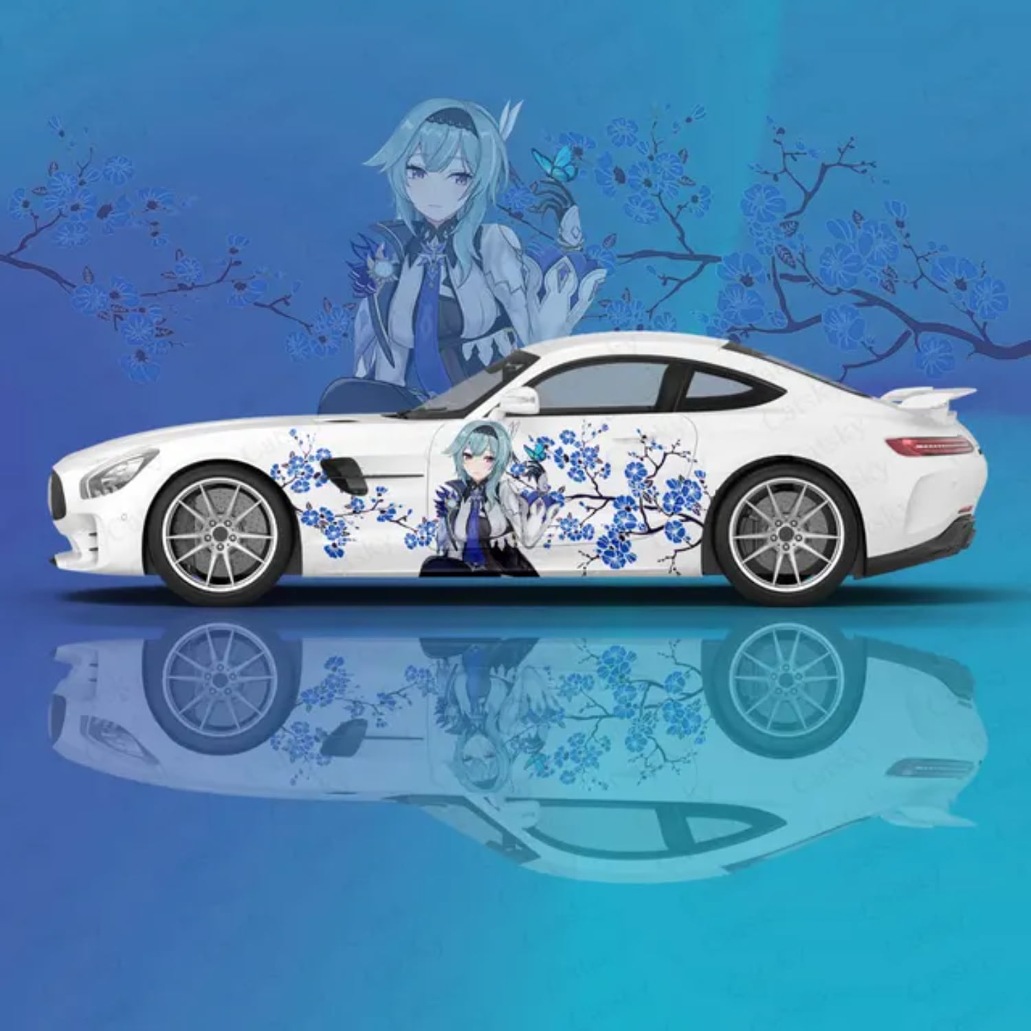 CHNGYJC Animal Print Genshin Eula Car Decal Vinyl Wrap Racing Side ...