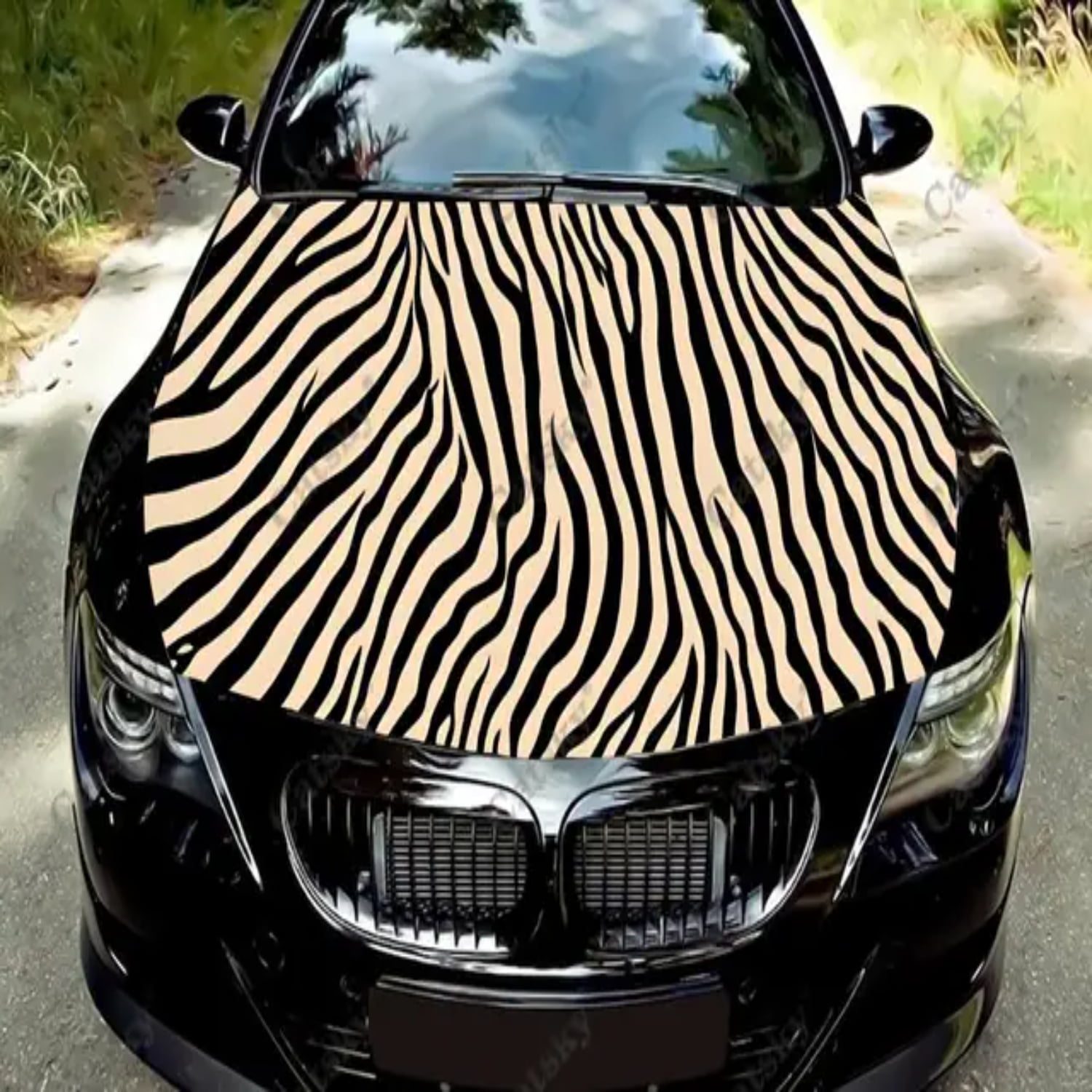 CHNGYJC Beautiful Black and White Zebra Skin Vinyl Car Hood Decal ...