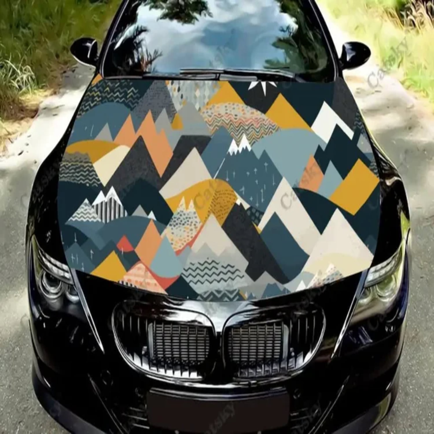 CHNGYJC Colorful Mountain Landscape Vinyl Wrap Film Sticker for Car ...