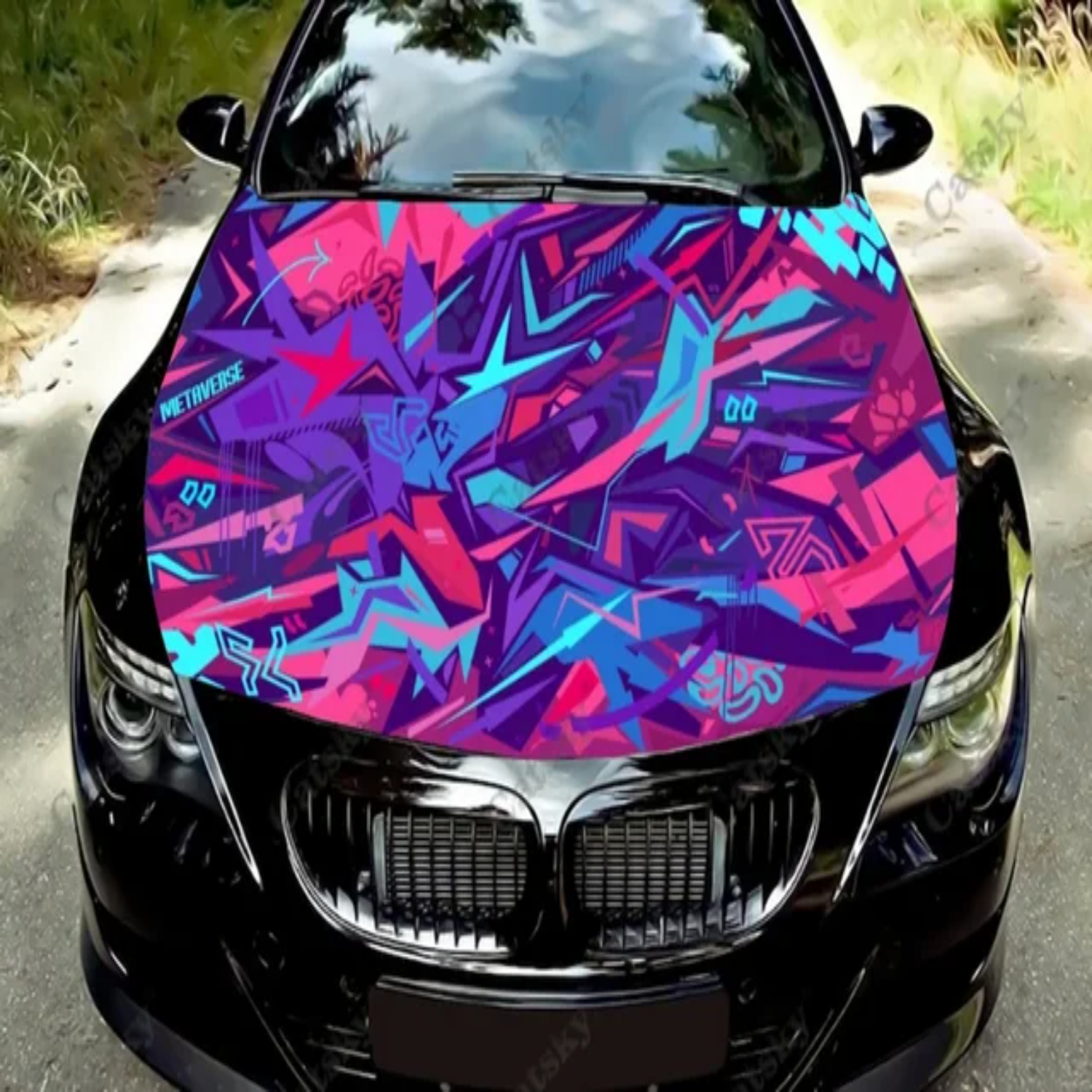 CHNGYJC Colorful and Vibrant Graffiti Art Vinyl Car Hood Wrap Film ...