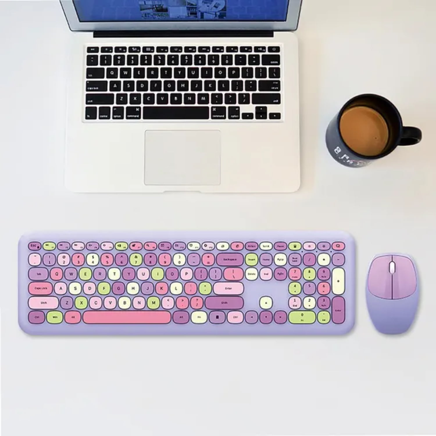 CHNGYJC Retro Full-Size Wireless Keyboard and Mouse Combo Vintage ...