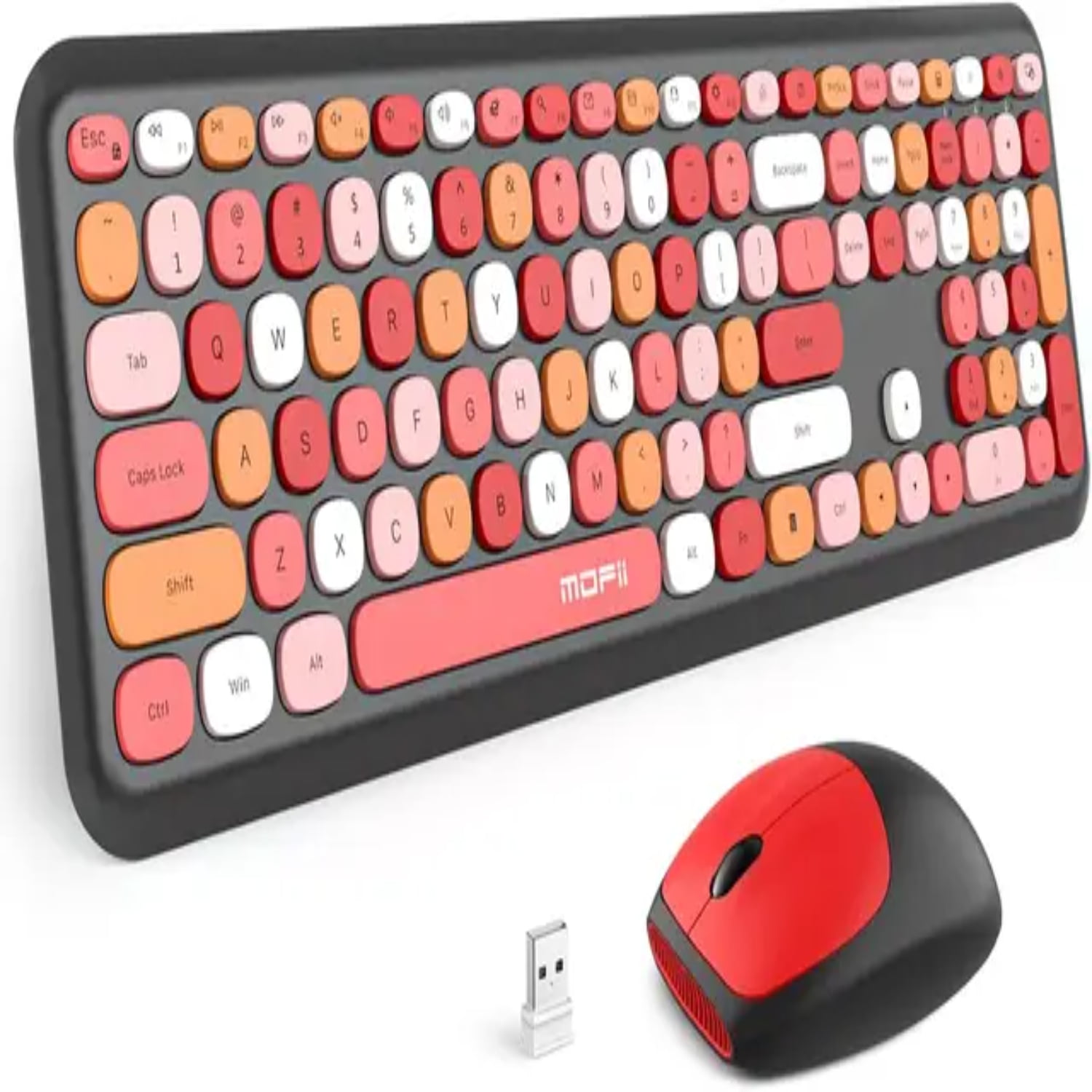 CHNGYJC Retro Full-Size Wireless Keyboard and Mouse Combo Vintage ...