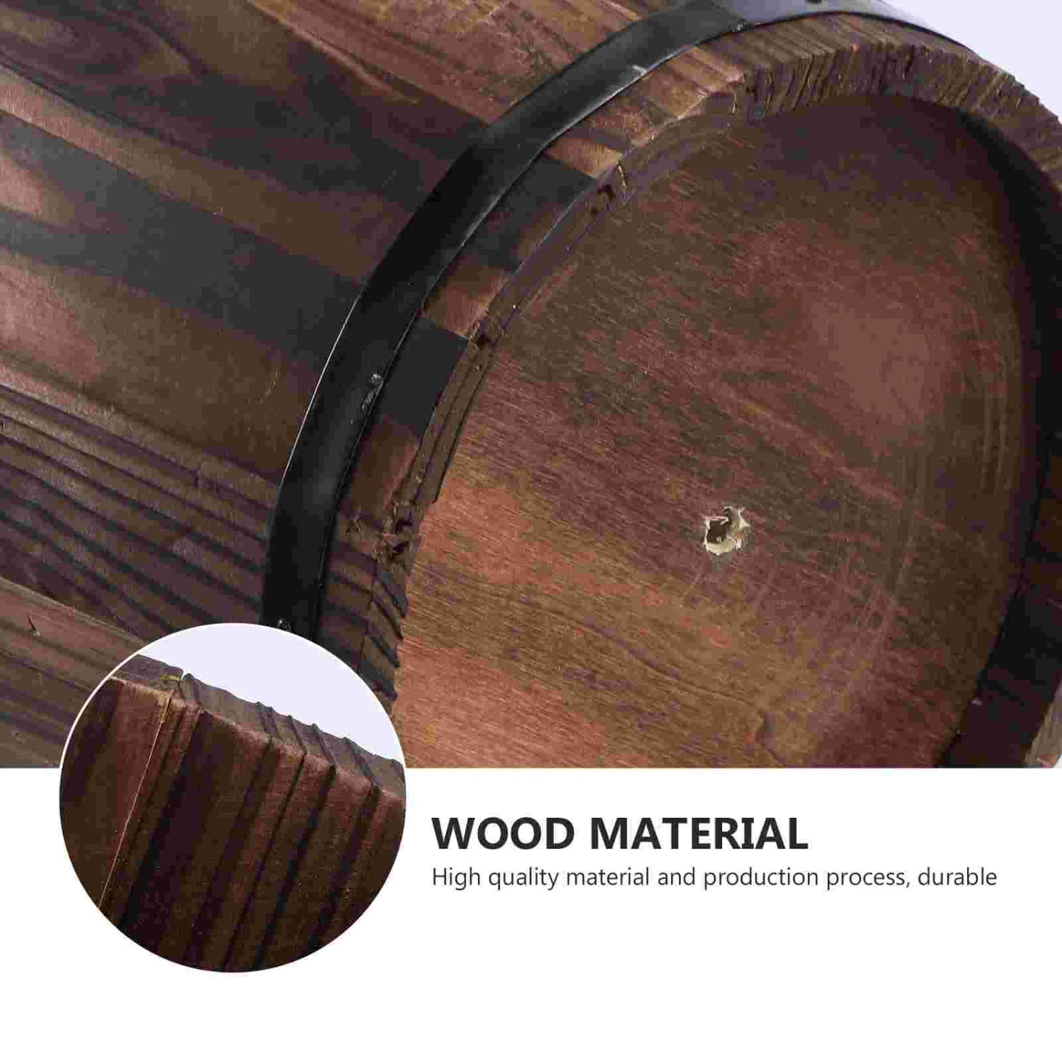 CHNGYJC Wooden Rustic Barrels Bucket with Sturdy Handle for Patio ...