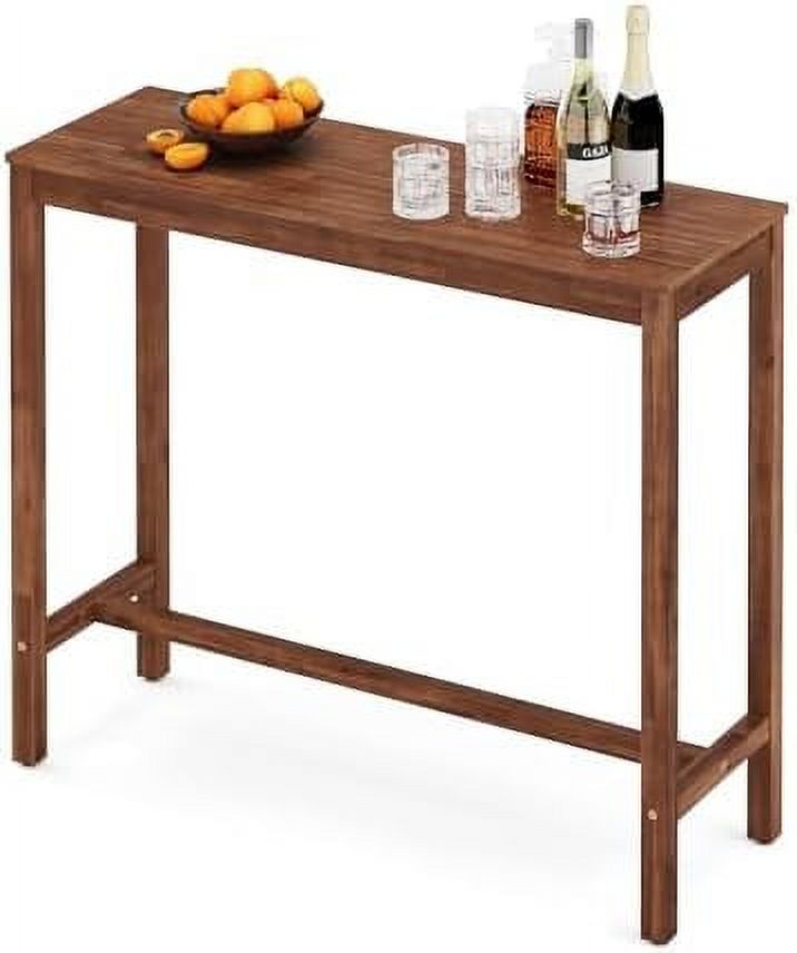 CHNKH Table 45 inch Counter Height Pub Table Rectangular Acacia Wood ...