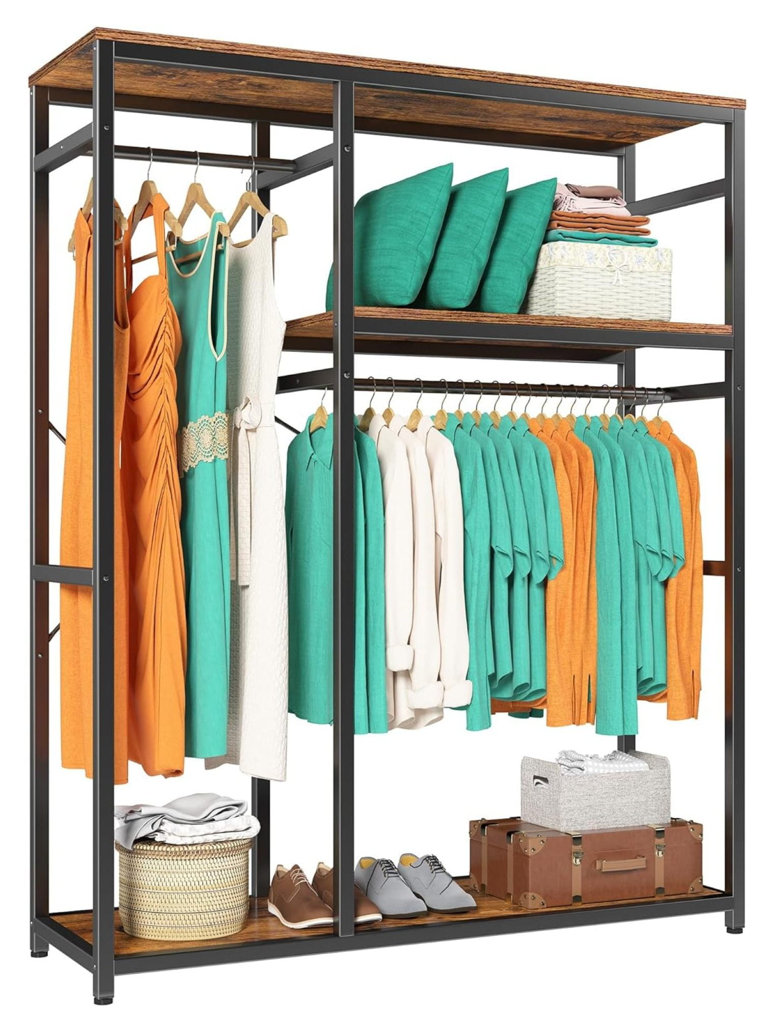 CHNRED Clothes Rack, Wardrobe Closet Organizer, Clothing Racks for ...