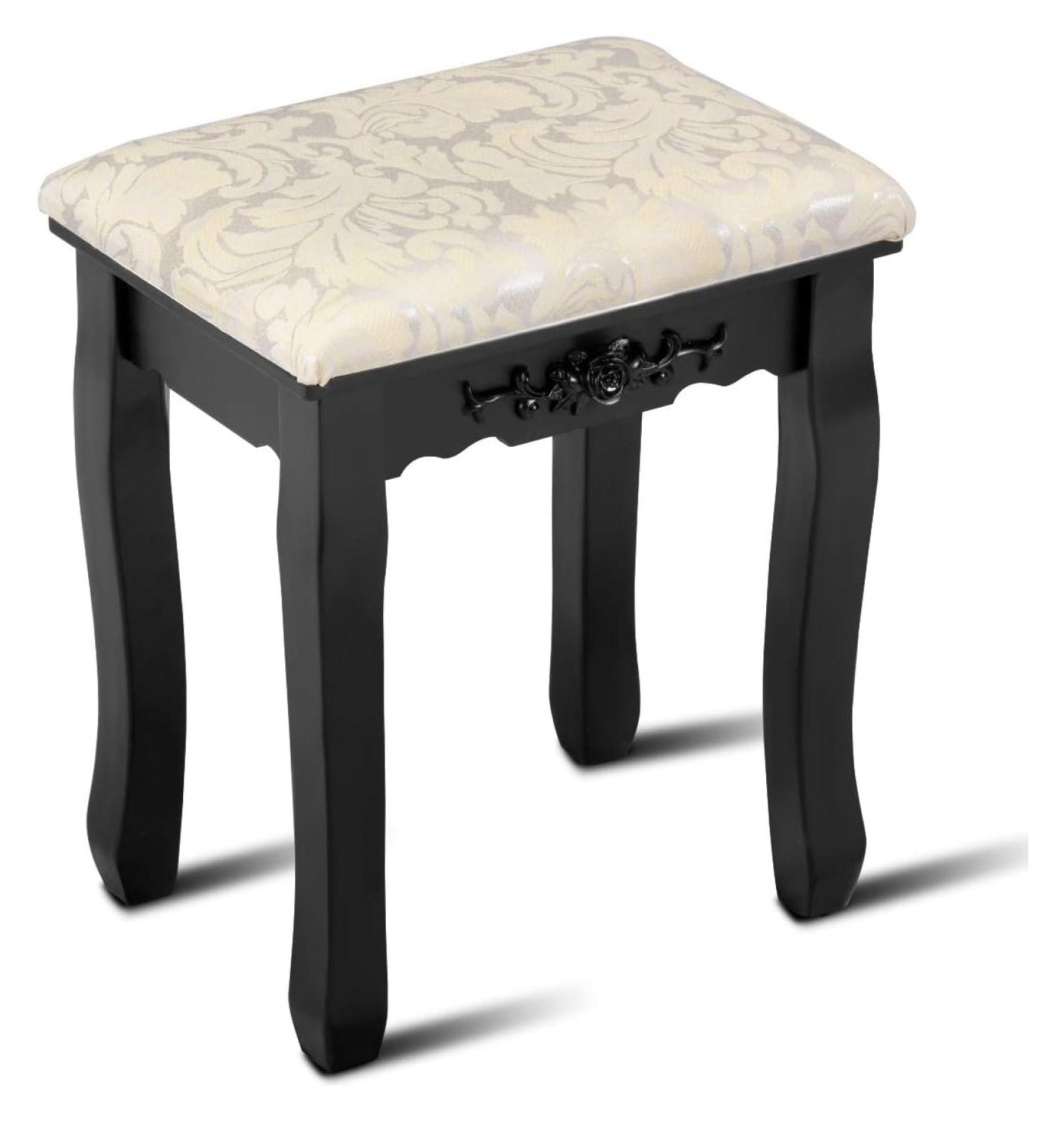 CHNRED Vanity Stool, Makeup Bench with Solid Wood Legs, Piano Seat with ...