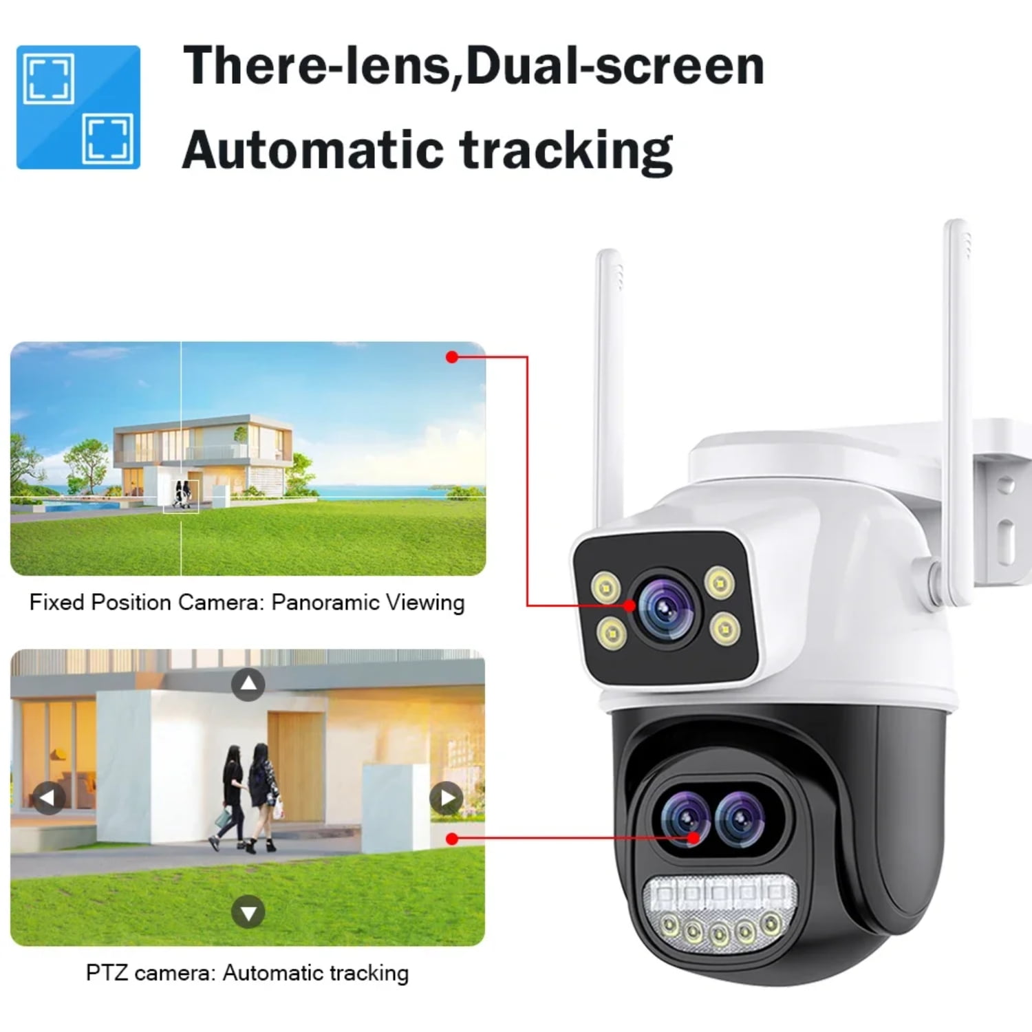 CHNSNG Enhanced Ultimate High Definition 6MP Dual Screen WiFi Outdoor ...