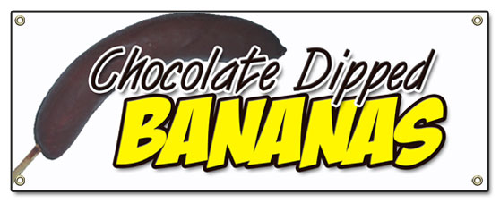 CHOCOLATE BANANAS BANNER SIGN dipped frozen signs - Walmart.com