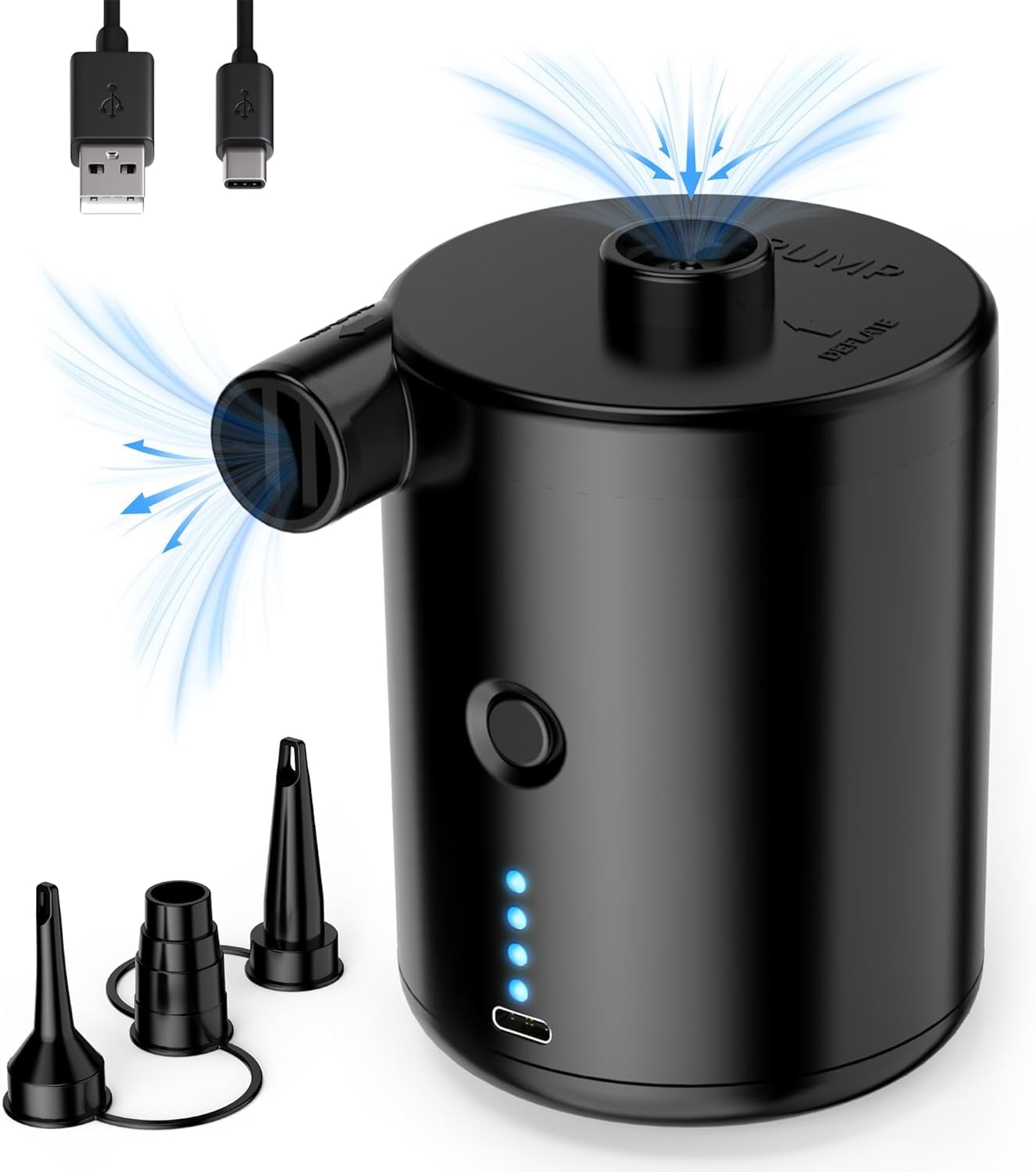 MixMart Air Pump for Inflatables, Rechargeable Air Pump, Air Mattress ...
