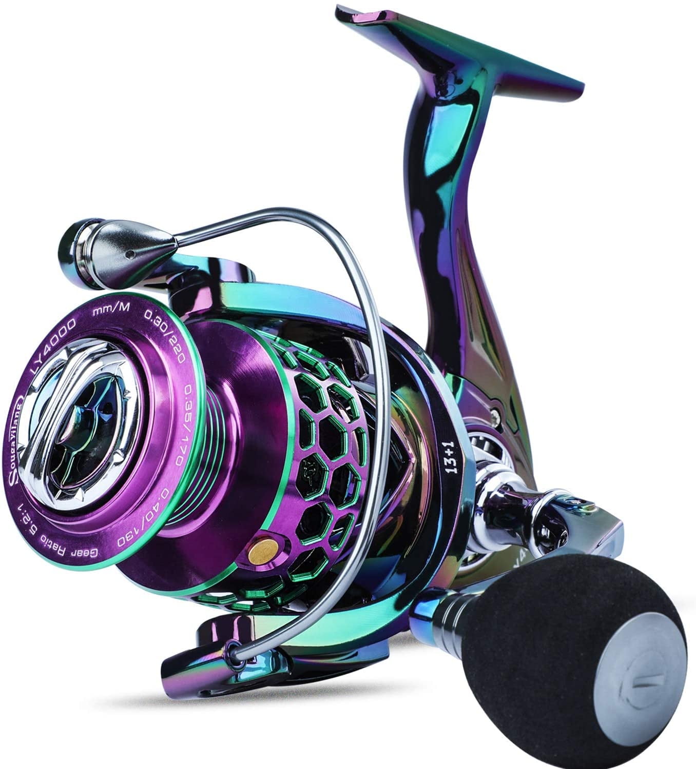 MixMart Colorful Spinning Fishing Reel 13+1BB Powerful Lightweight ...