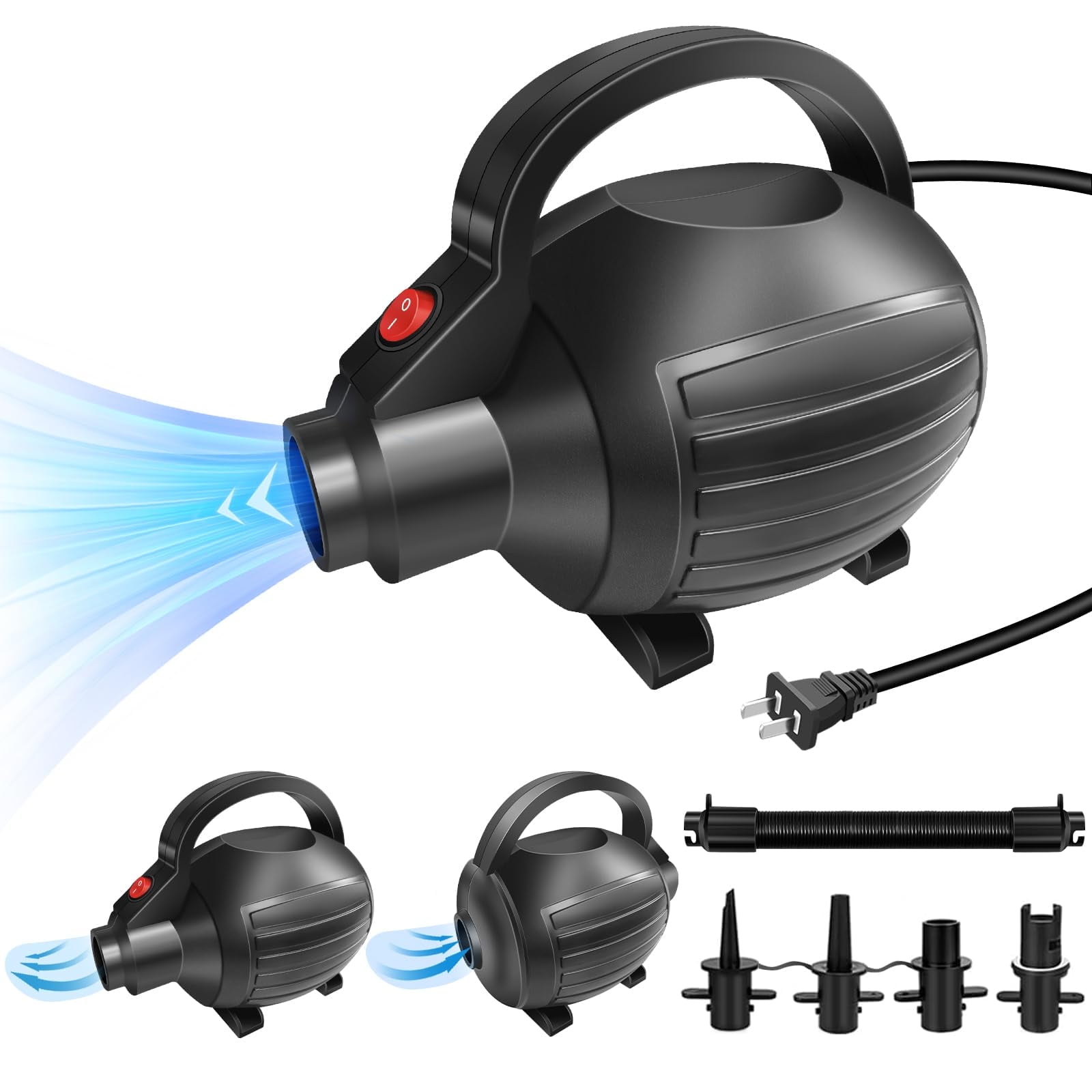 MixMart Electric Air Pump for Inflatables 600W Air Mattress Pump ...