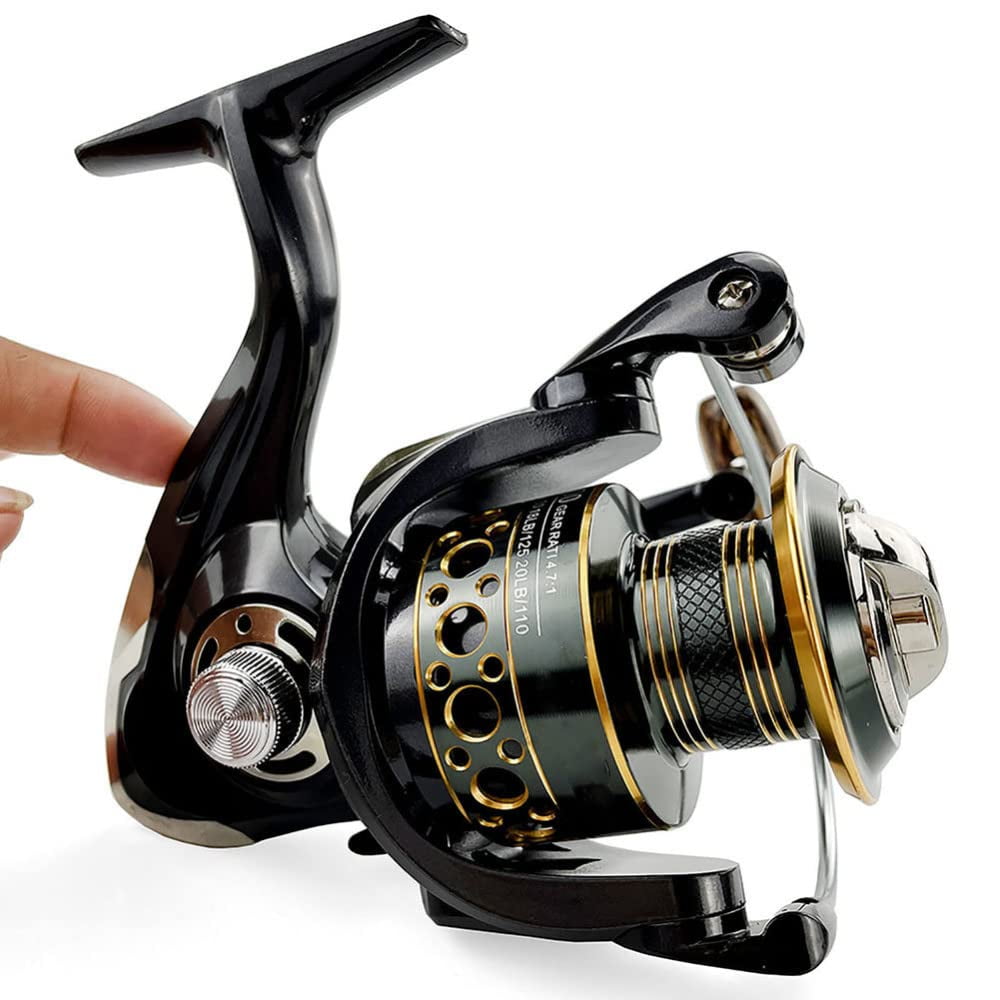 MixMart Mini Spinning Fishing Reel, 5.2:1 Gear Ratio Spinning Reel ...