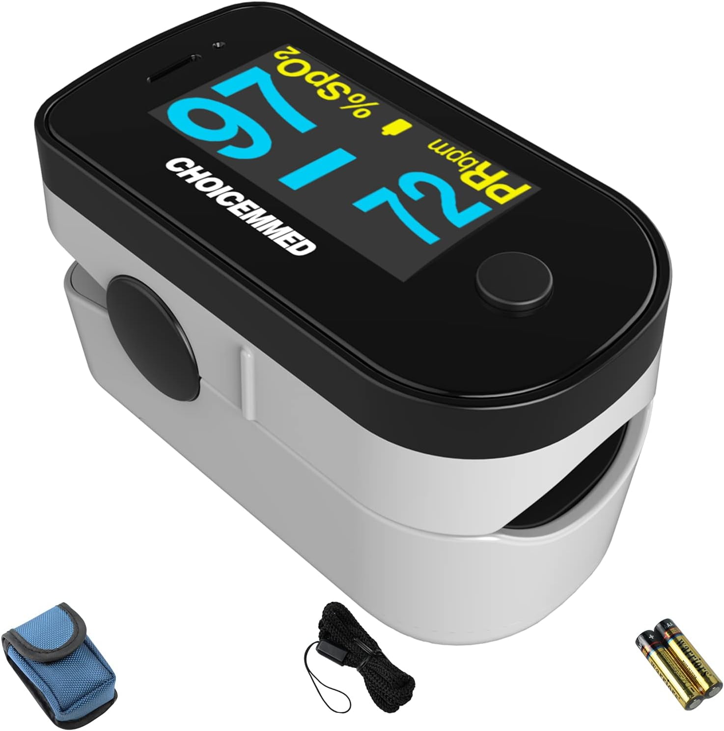 CHOICEMMED Black Dual Color OLED Finger Pulse Oximeter - Blood Oxygen ...