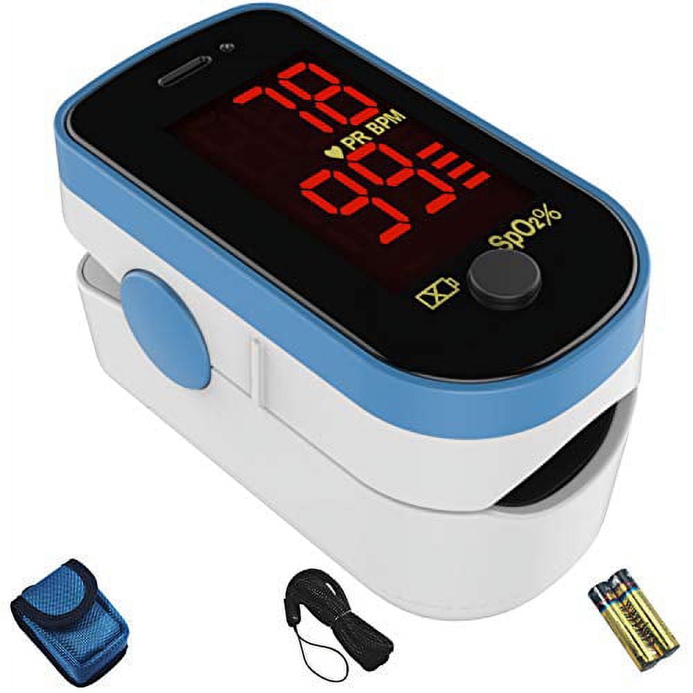 CHOICEMMED Sky Blue Finger Pulse Oximeter Blood Oxygen Saturation ...