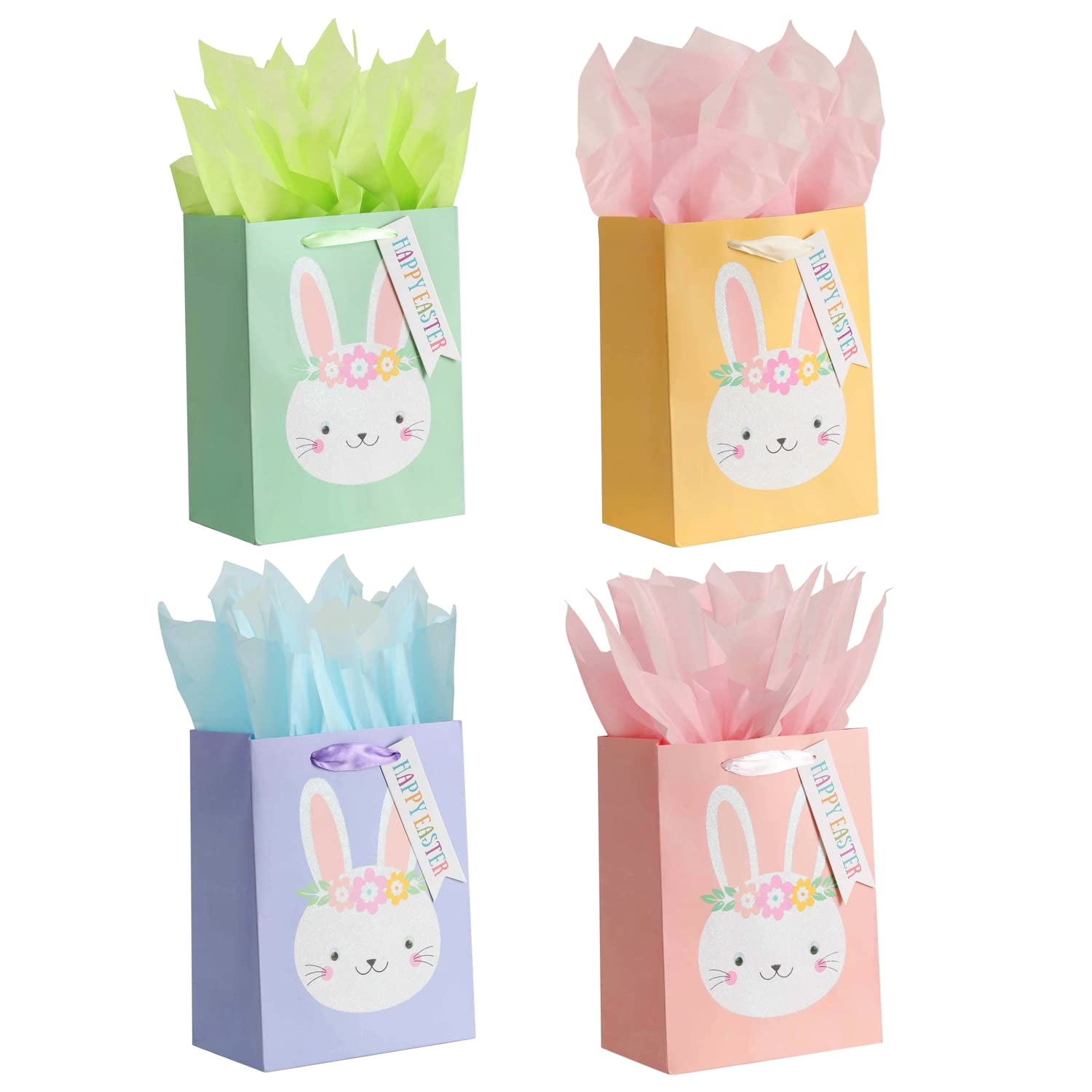 CHOIEO 12 Pcs Easter TSF6 Gift Bags w. 12 Pcs Tissue Paper & Easter ...