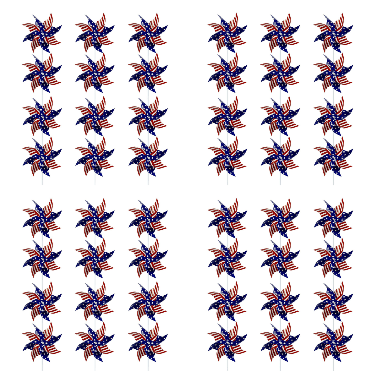 CHOII 10 Pack Pinwheels Patriotic Decorations,American Flag on Stick Wind Spinners With Stake ...