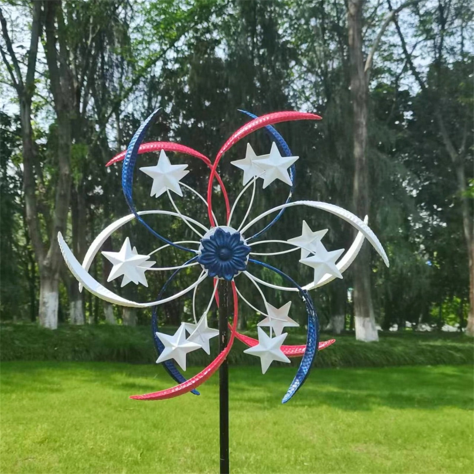CHOII 64 Inches Reflective Pinwheels Patriotic Decorations,Red White ...