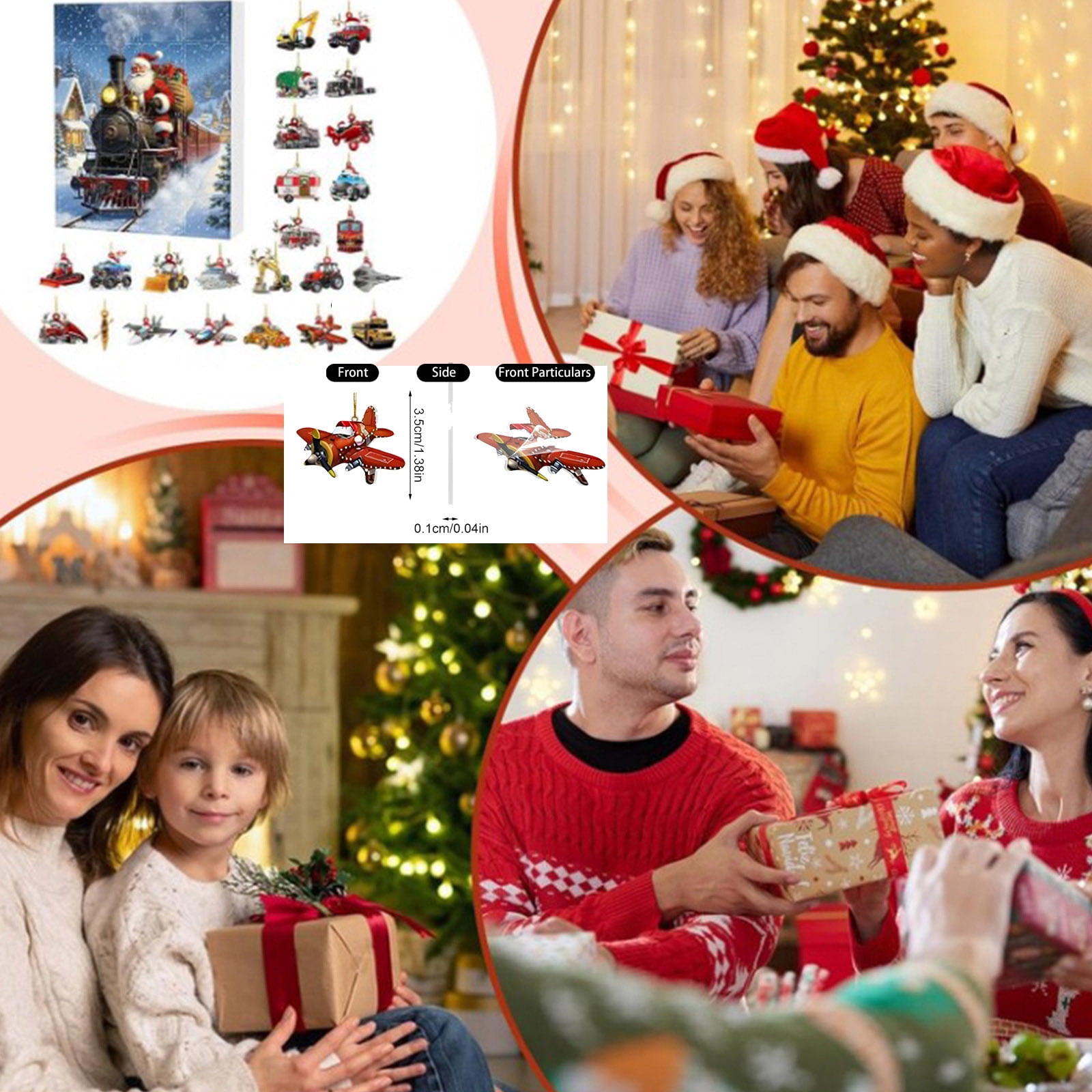 CHOII Advent Calendar 2025,2D Flat Box with Airplane-shaped Case,24 Pendants,Christmas Countdown ...