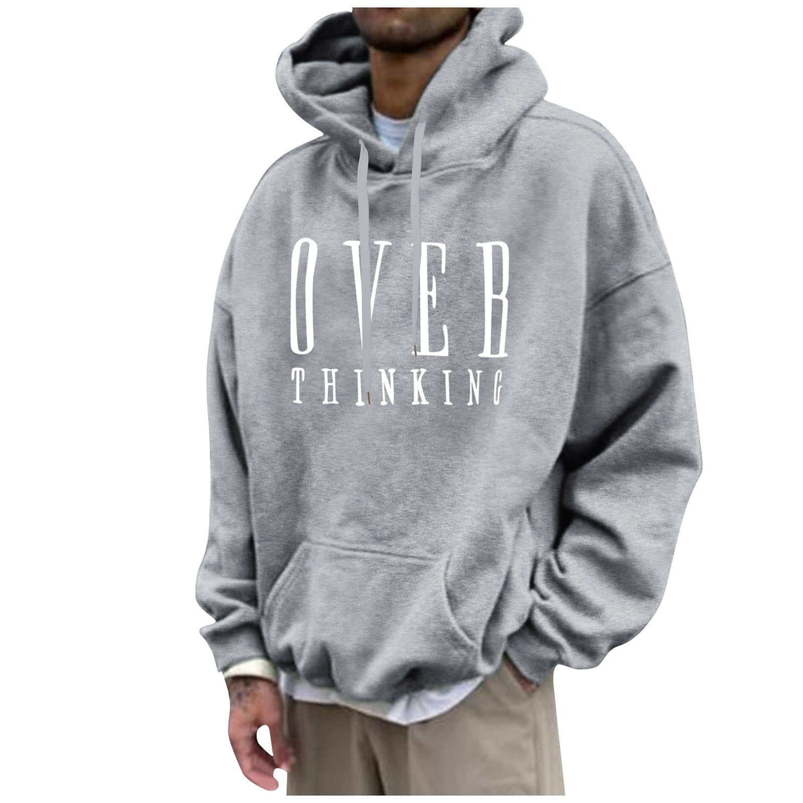 CHOII Hoodies for Men 2024 Mens 2024 Casual Cotton Hooded Collar Drawstring Hoodies Pullover ...