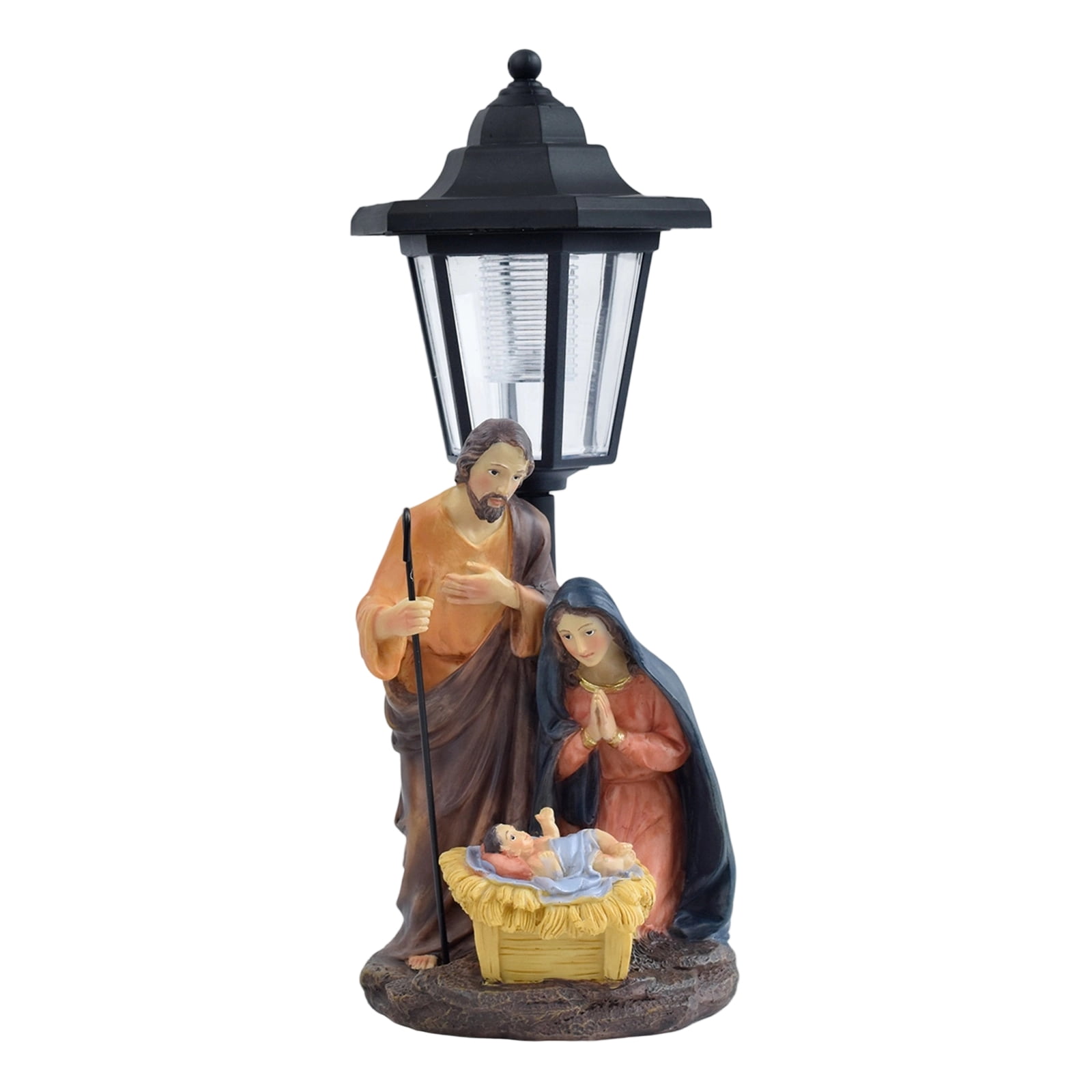 CHOII Jesus Decoration Resin Family Theme Solar Outdoor Light Statue ...