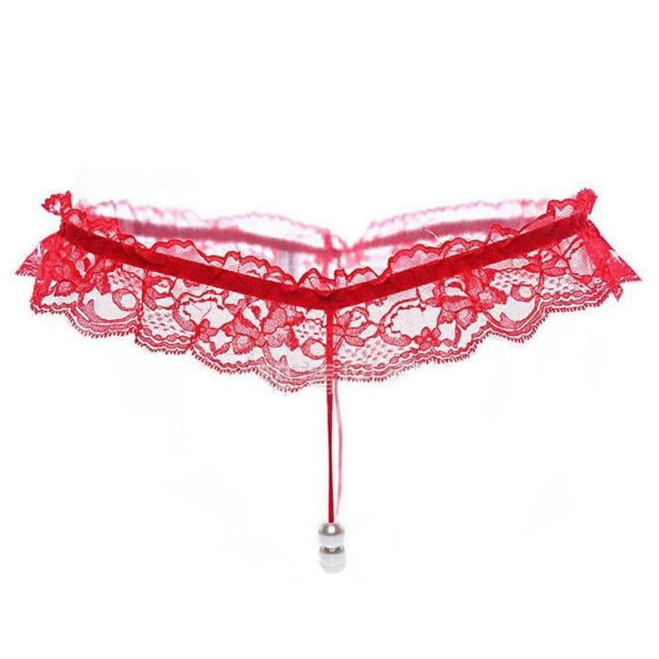 CHOII Sexy Lady Women Thongs G-string Lace Pearl Panties Lingerie ...