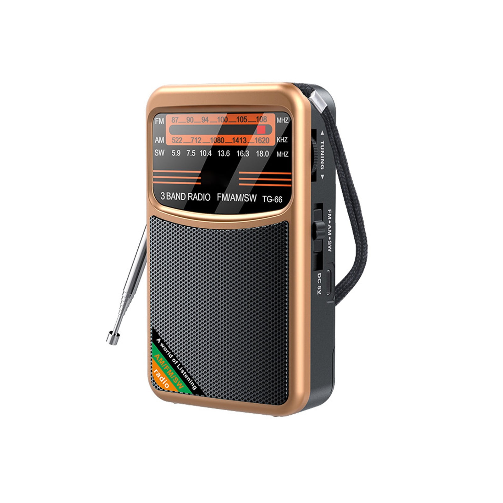 CHOII TG-77 Portable Radio AM FM SW,Battery Operated Radio with Tuning ...