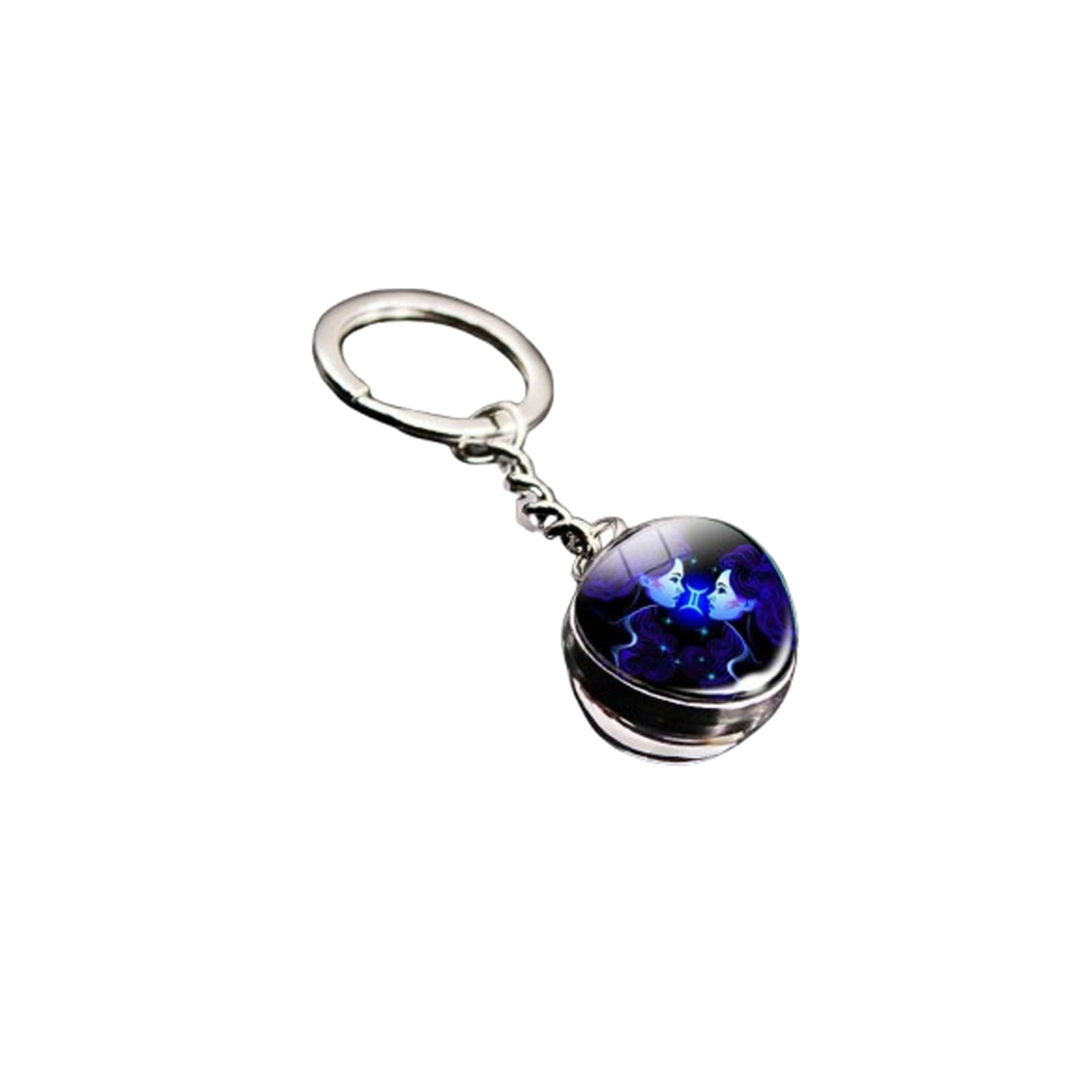CHOII Zodiac Sign Moon & Star Keychain Horoscope Constellations ...