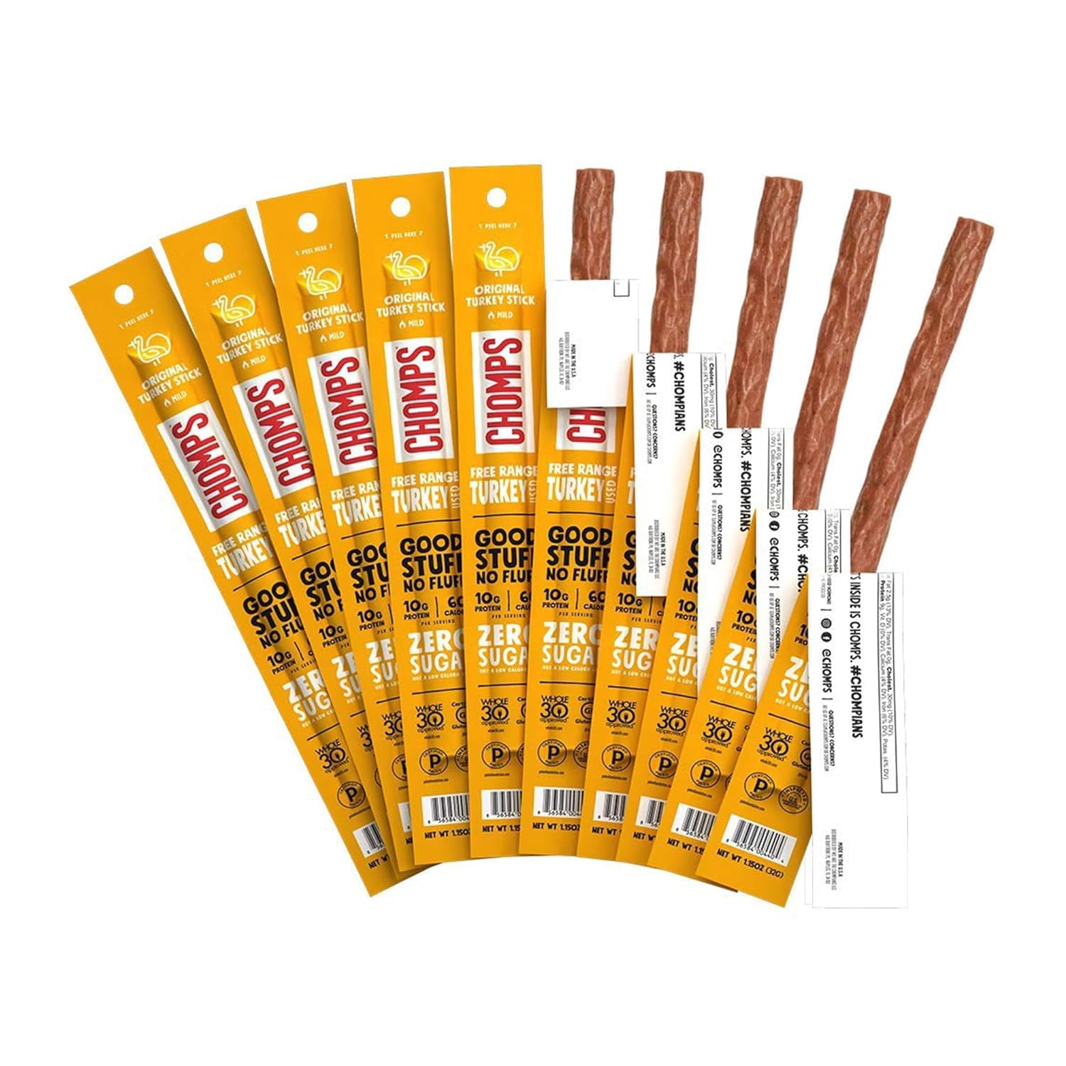 Chomps Keto Snack Sticks Paleo Chomps Turkey Jerky Snack Sticks - Keto ...