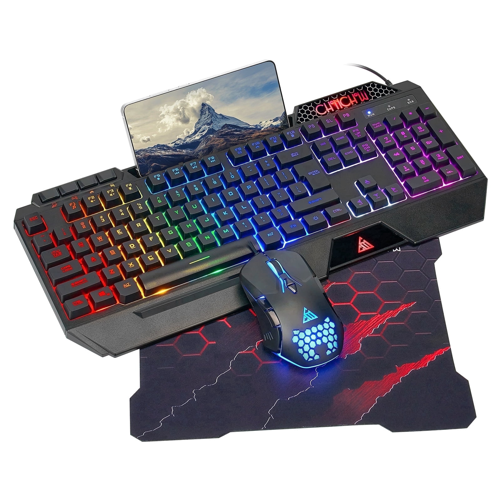 CHONCHOW Gaming Keyboard and Mouse Combo, RGB Backlit, for PC Xbox PS5 ...