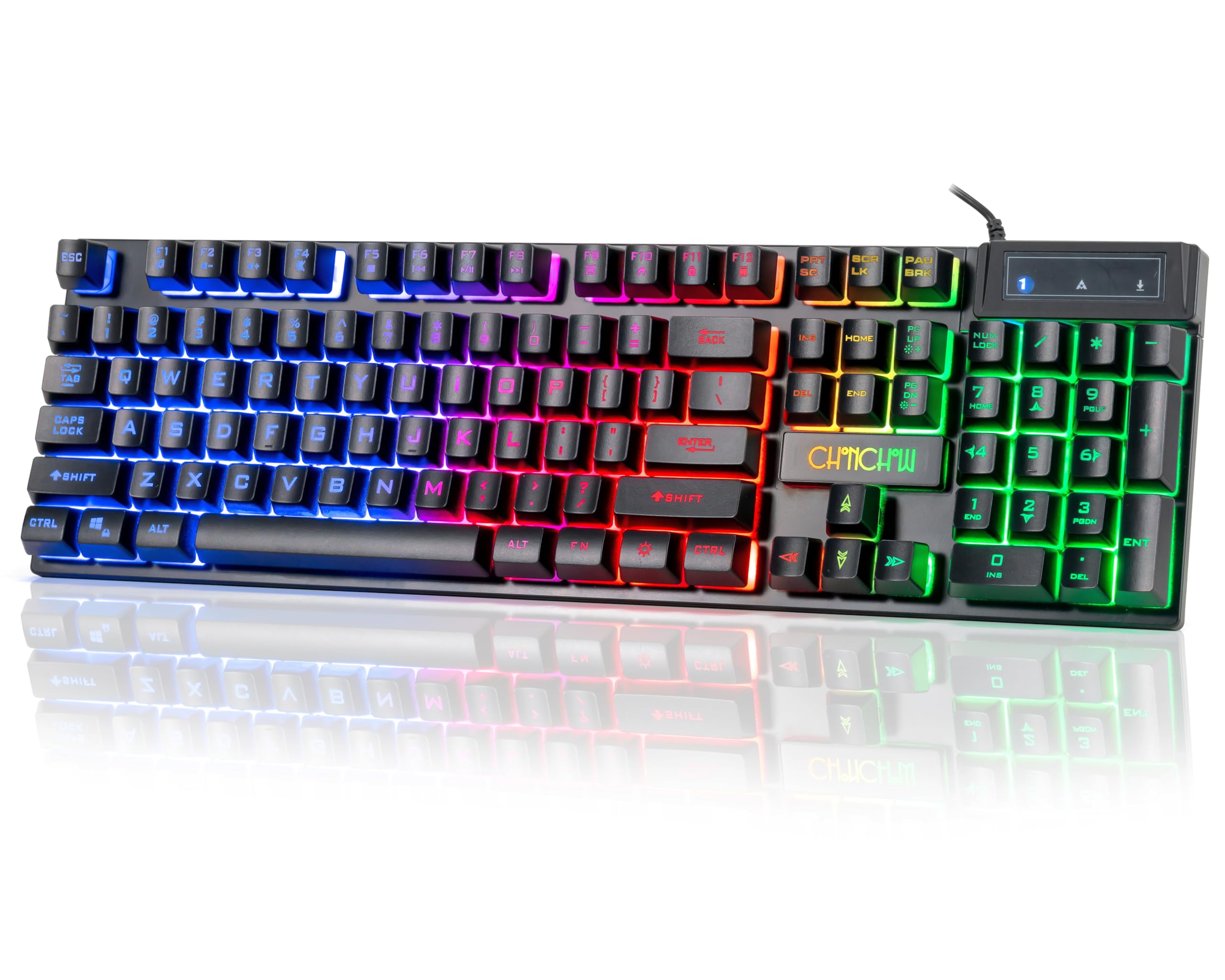 CHONCHOW Wired Gaming Keyboard, 104 Keys Full Size, with Anti-Ghosting ...