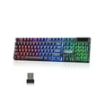 Chonchow Wireless Gaming Keyboard Rechargeable 104 Key Rainbow Led