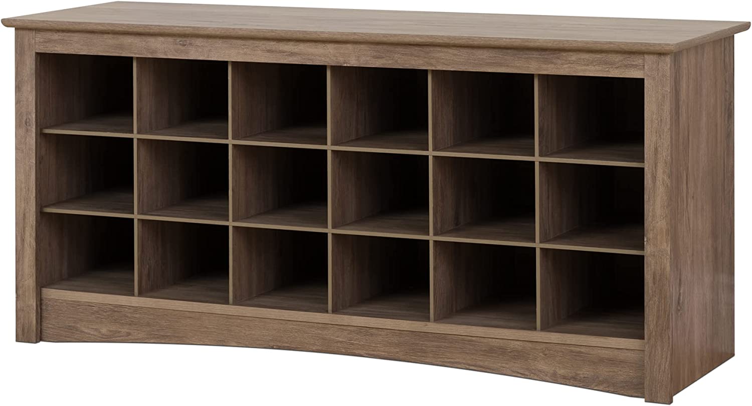 CHONGYAO Entryway Shoe Cubbie Bench, Drifted Gray - Walmart.com