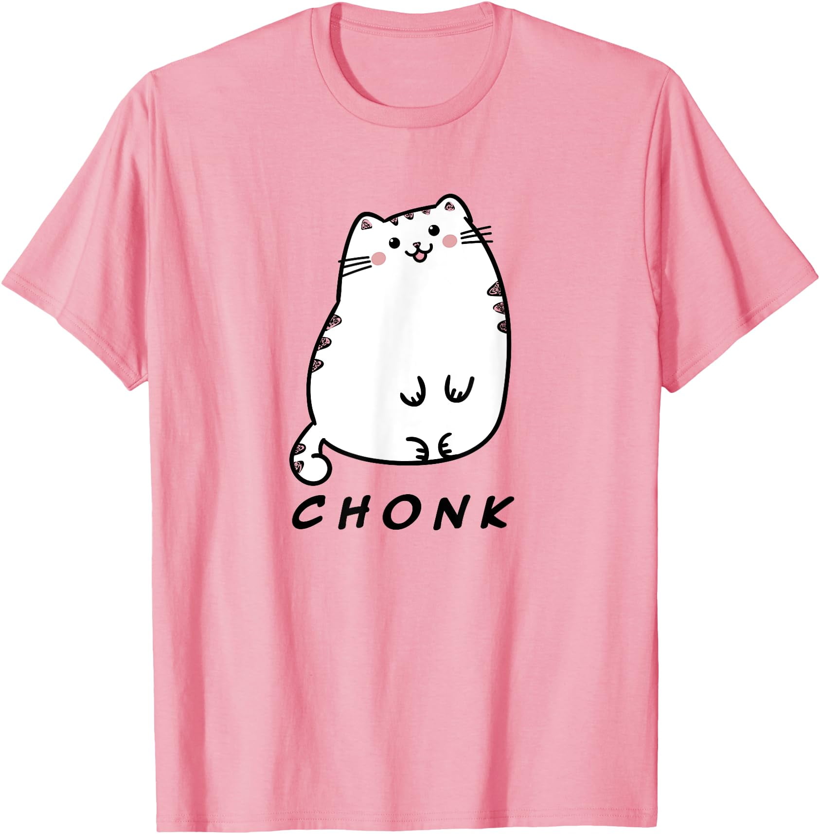 CHONKY Cat Fat Plump Softstyle T-Shirt for Men Women Kids Toddler,Light Pink Color,Size 3XL ...