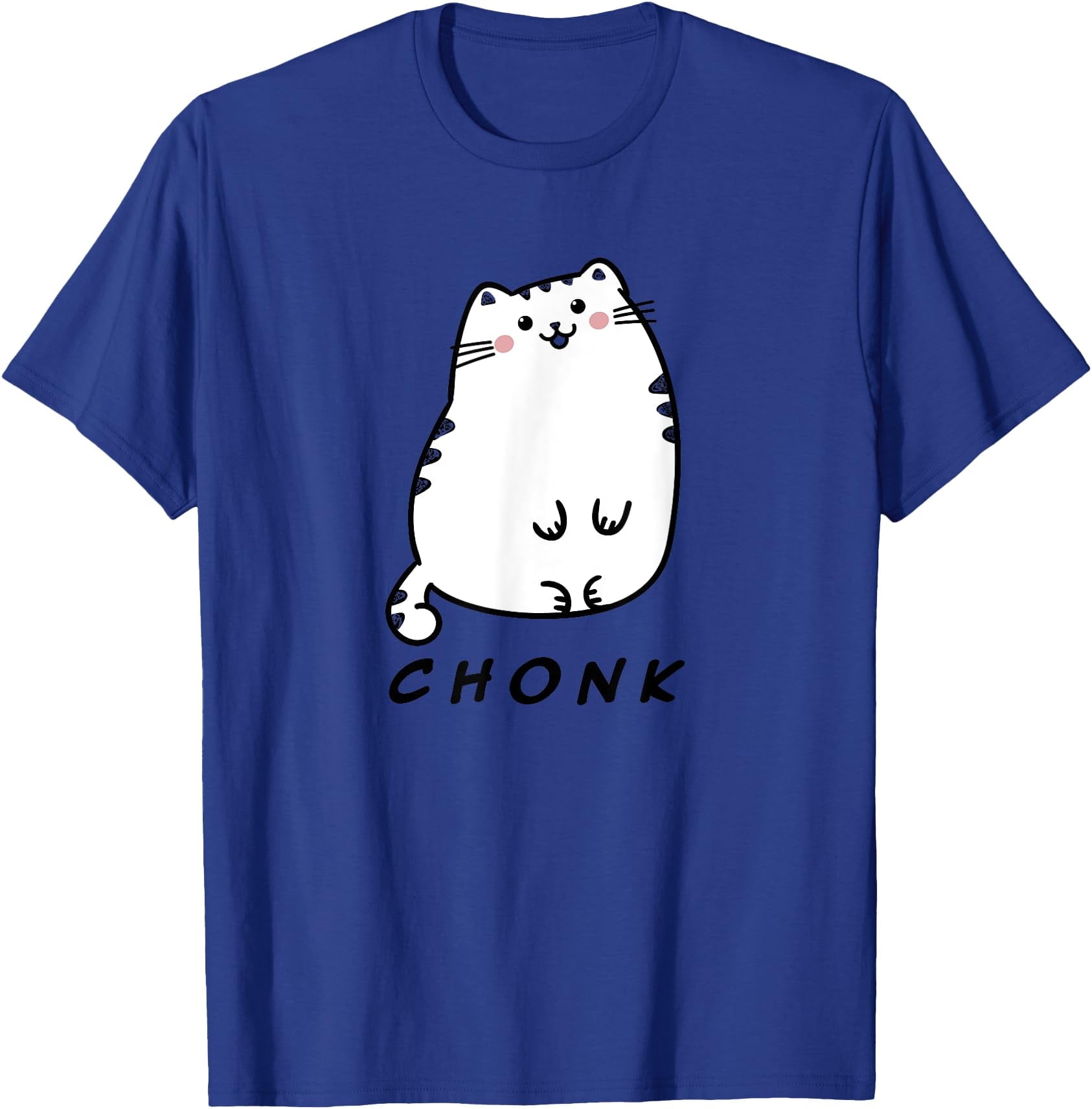 CHONKY Cat Fat Plump Softstyle T-Shirt for Men Women Kids Toddler,Royal Blue Color,Size YL ...