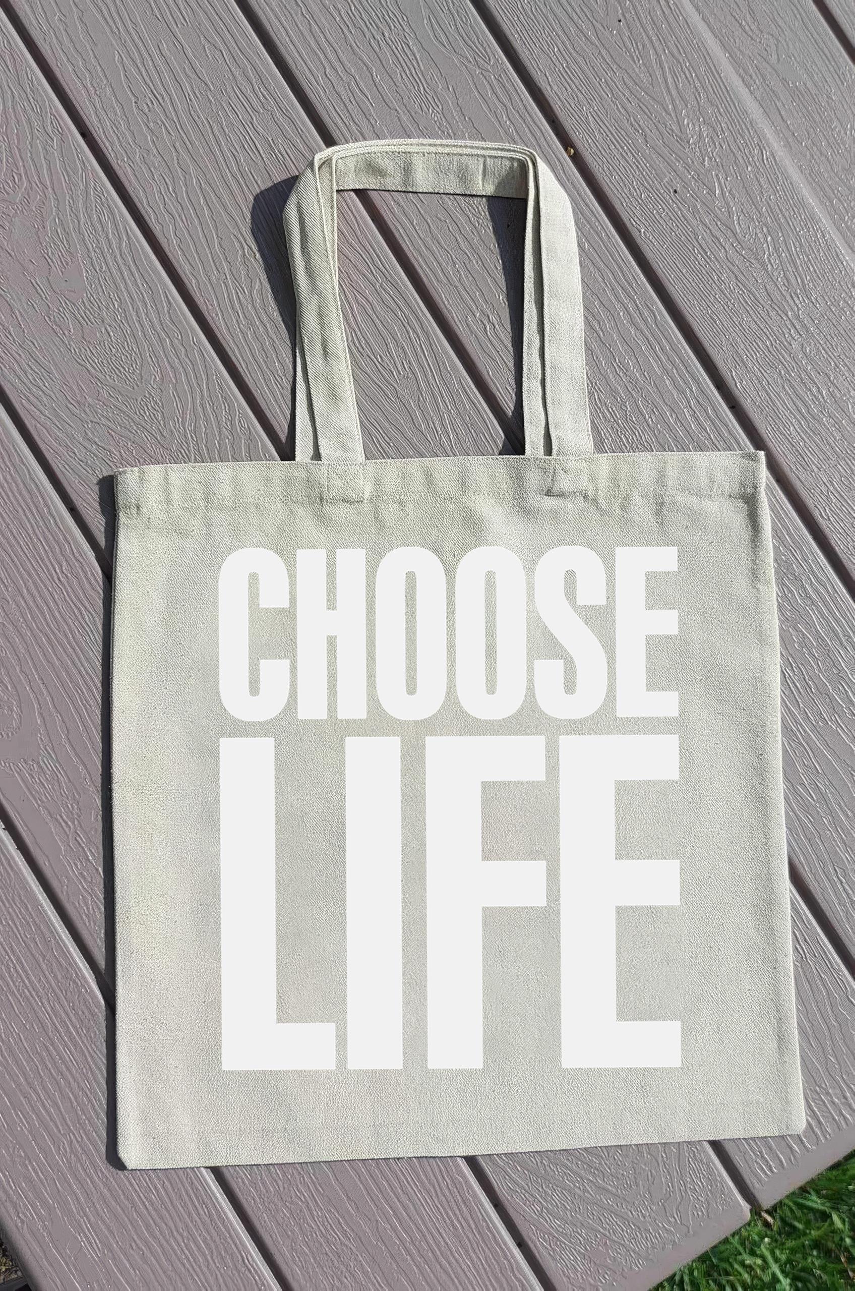 CHOOSE LIFE Black T Bag Wham George Michael Retro 80's fancy dress ...
